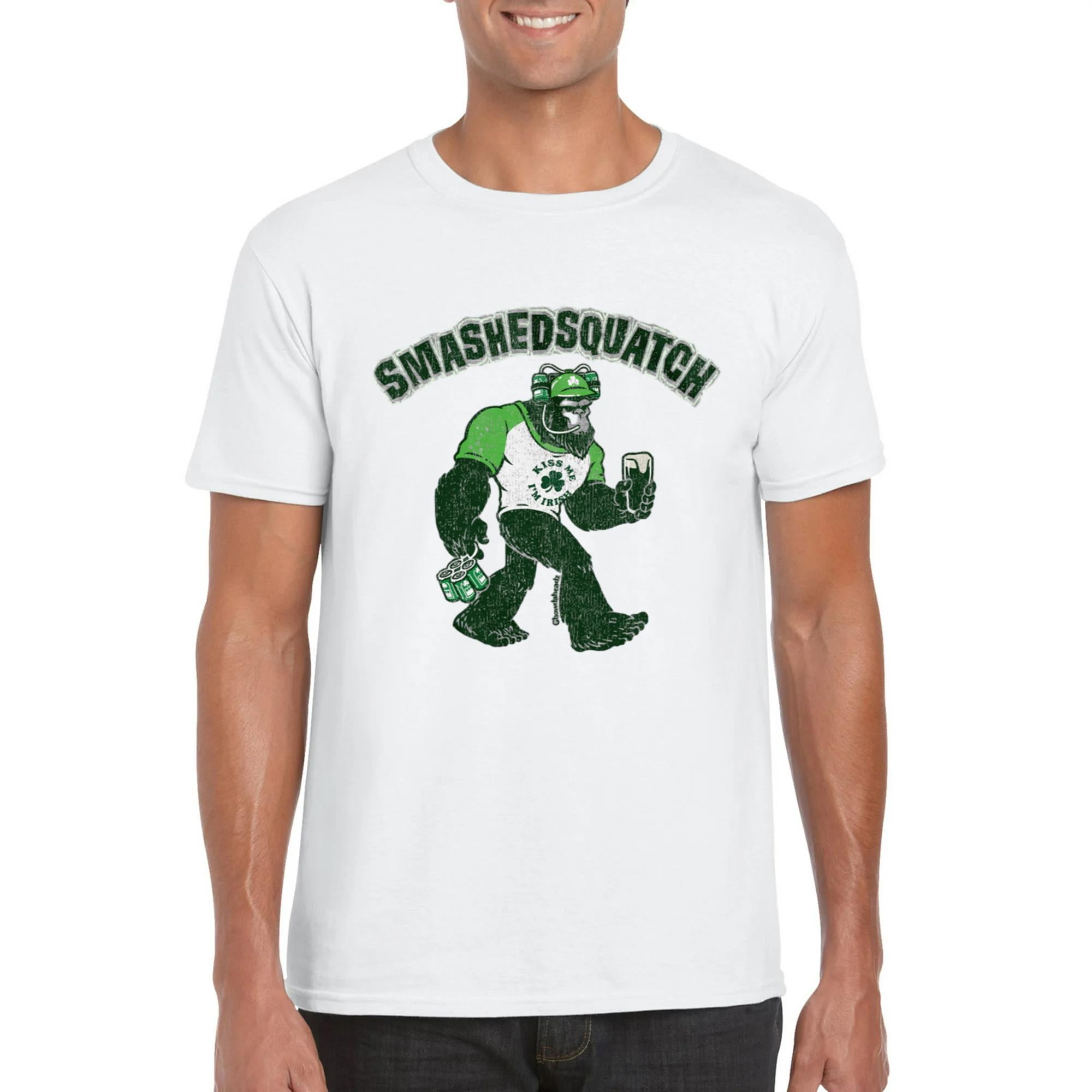 Smashedsquatch Funny Bigfoot Sasquatch Drunk Mythical Creature T-Shirt ...
