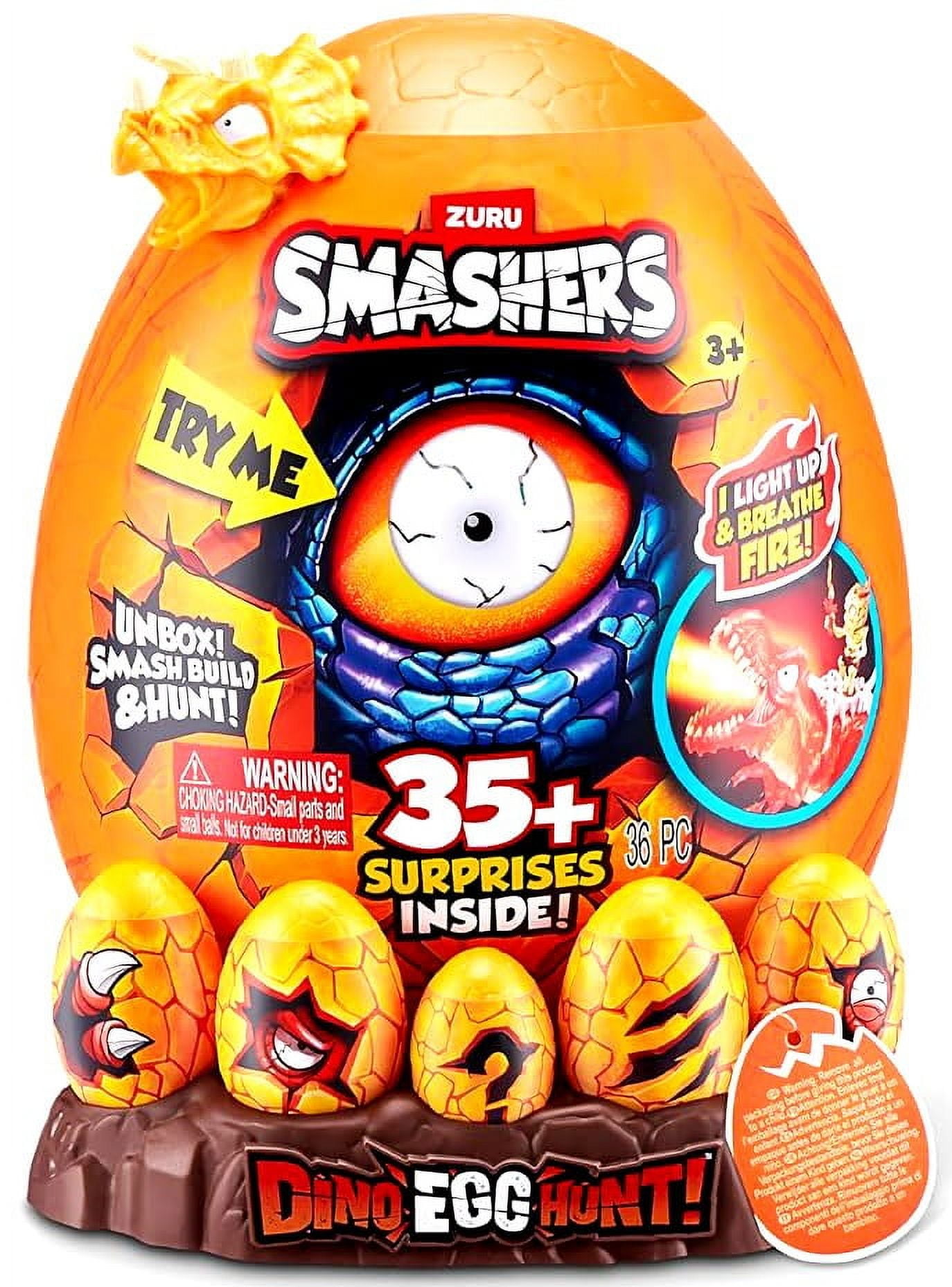 Smashers Dino Egg Hunt! Triceratops EPIC Mystery Egg (Orange, Over 35 ...