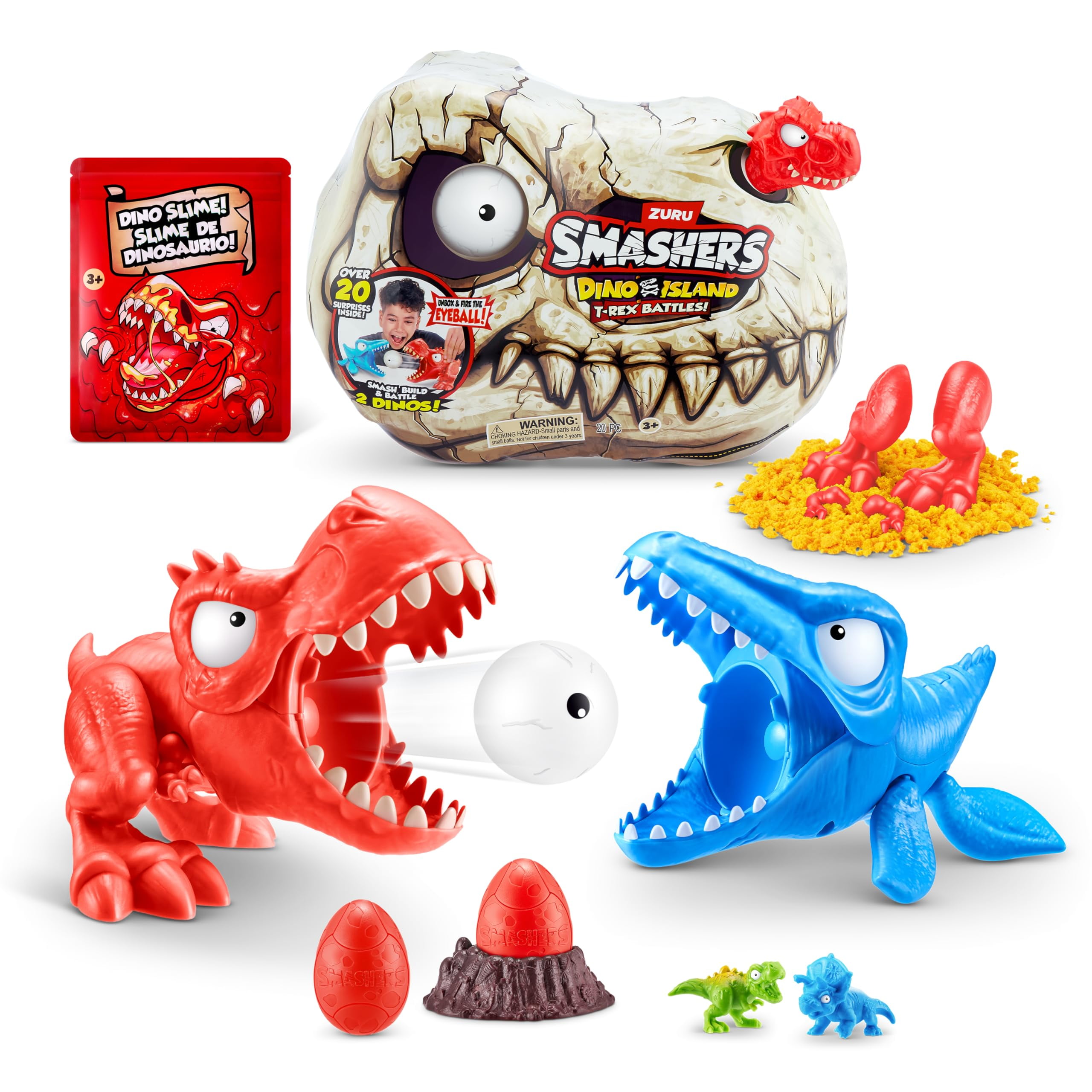 Smashers Dino Island Mini T-Rex Battles Playset (Red Dino) by ZURU Boys ...