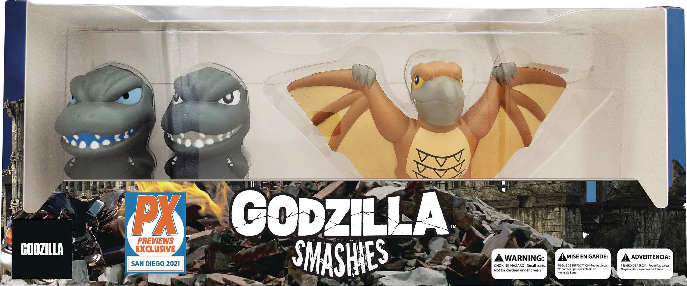 Smashies Atomic Godzilla, B&W Godzilla & King Ghidorah Stress Doll 3 ...