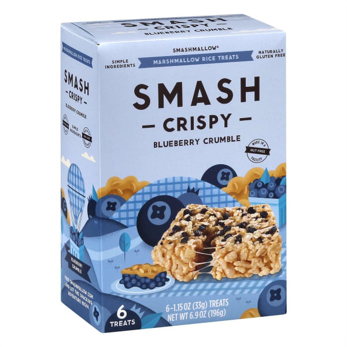Smashmallow 2461739 6-1.15 oz Smashcrispy Blueberry Crumble Rice Treats ...