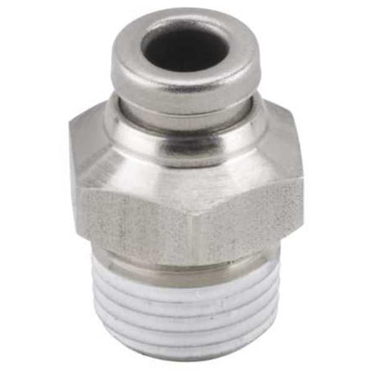 Smc 1/8" x 1/4" Tube x R(PT) SS Male Adapter KQG2H06-01S - Walmart.com
