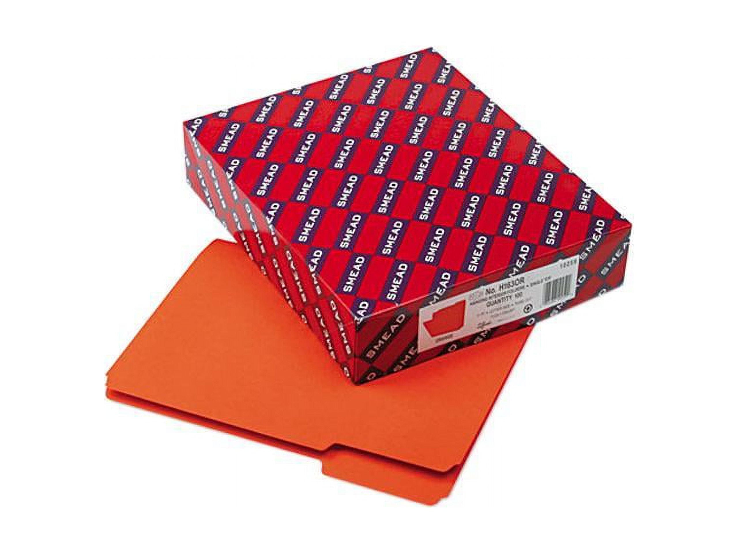 Smead 10259 Interior File Folders, 1/3 Cut Top Tab, Letter, Orange, 100 ...