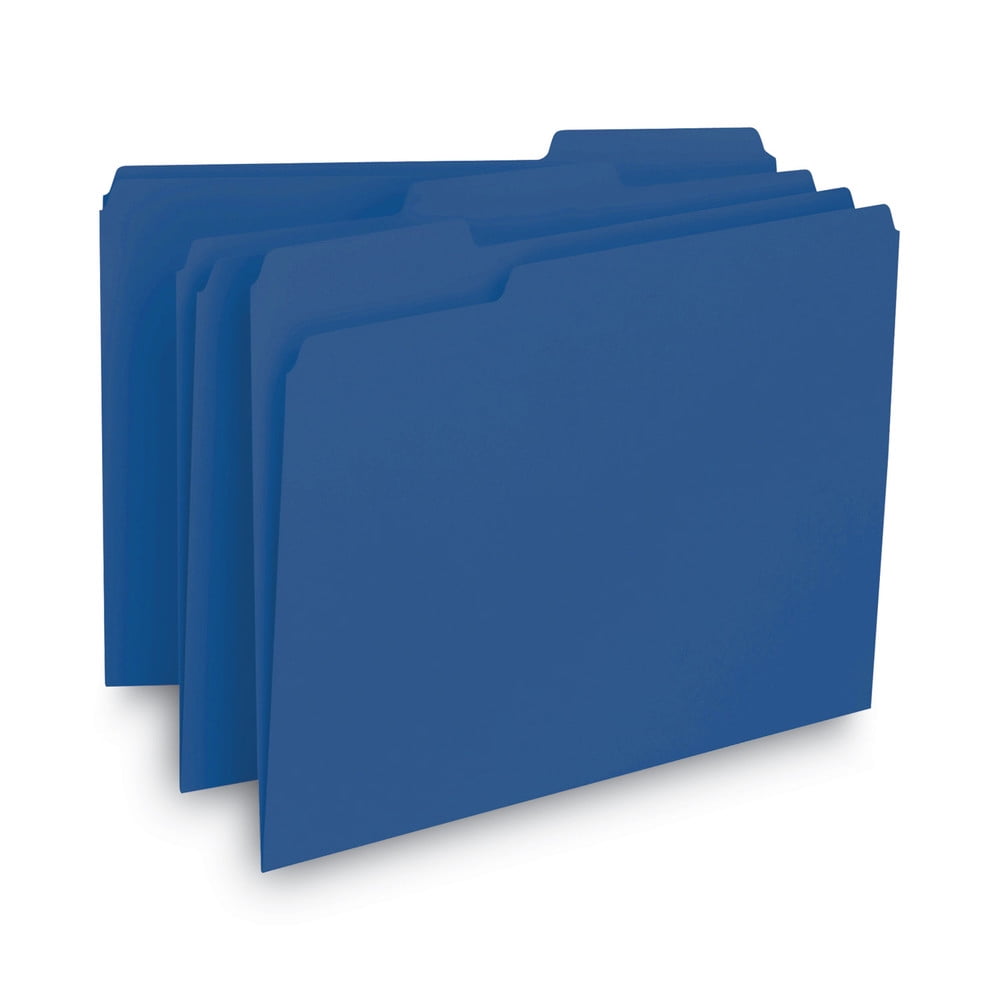 Smead Office Interior File Folders, 1/3 Cut Top Tab, Letter Size, Navy ...