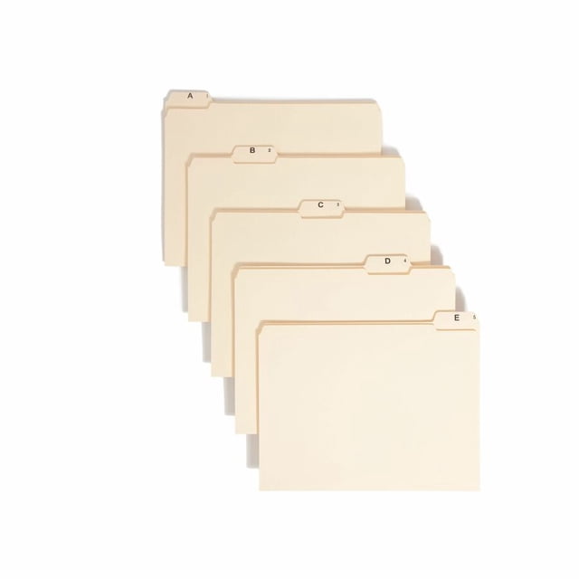Smead 11777 Indexed File Folders with 1/5-Cut A-Z Top Tabs - Letter ...