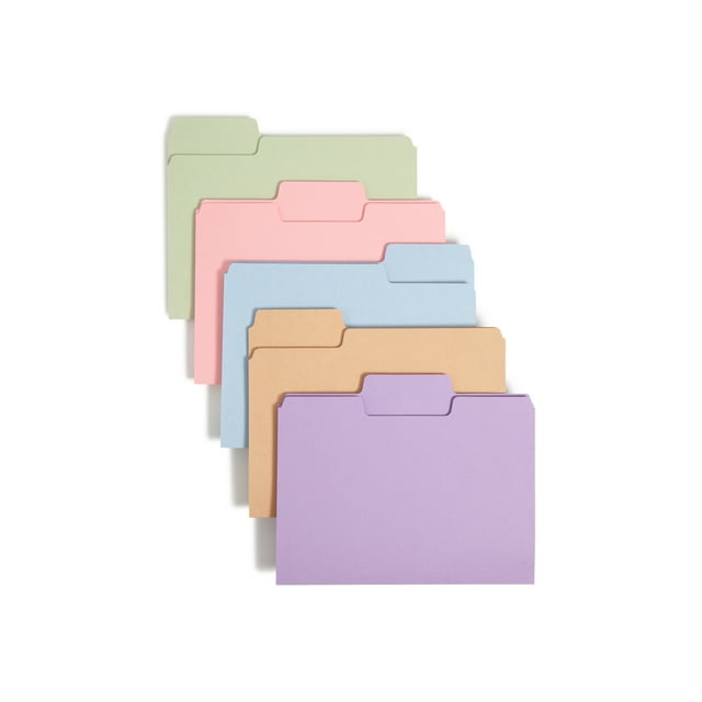 Smead SuperTab File Folders, 1/3 Cut, Assorted Colors, 100/Box, Letter ...