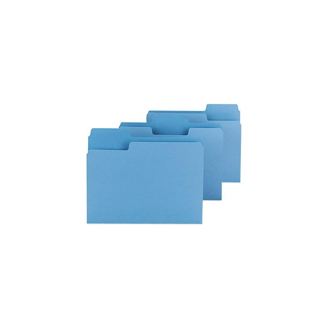 Smead 11986 SuperTab Colored File Folders, 1/3 Cut, Letter, Blue, 100 ...
