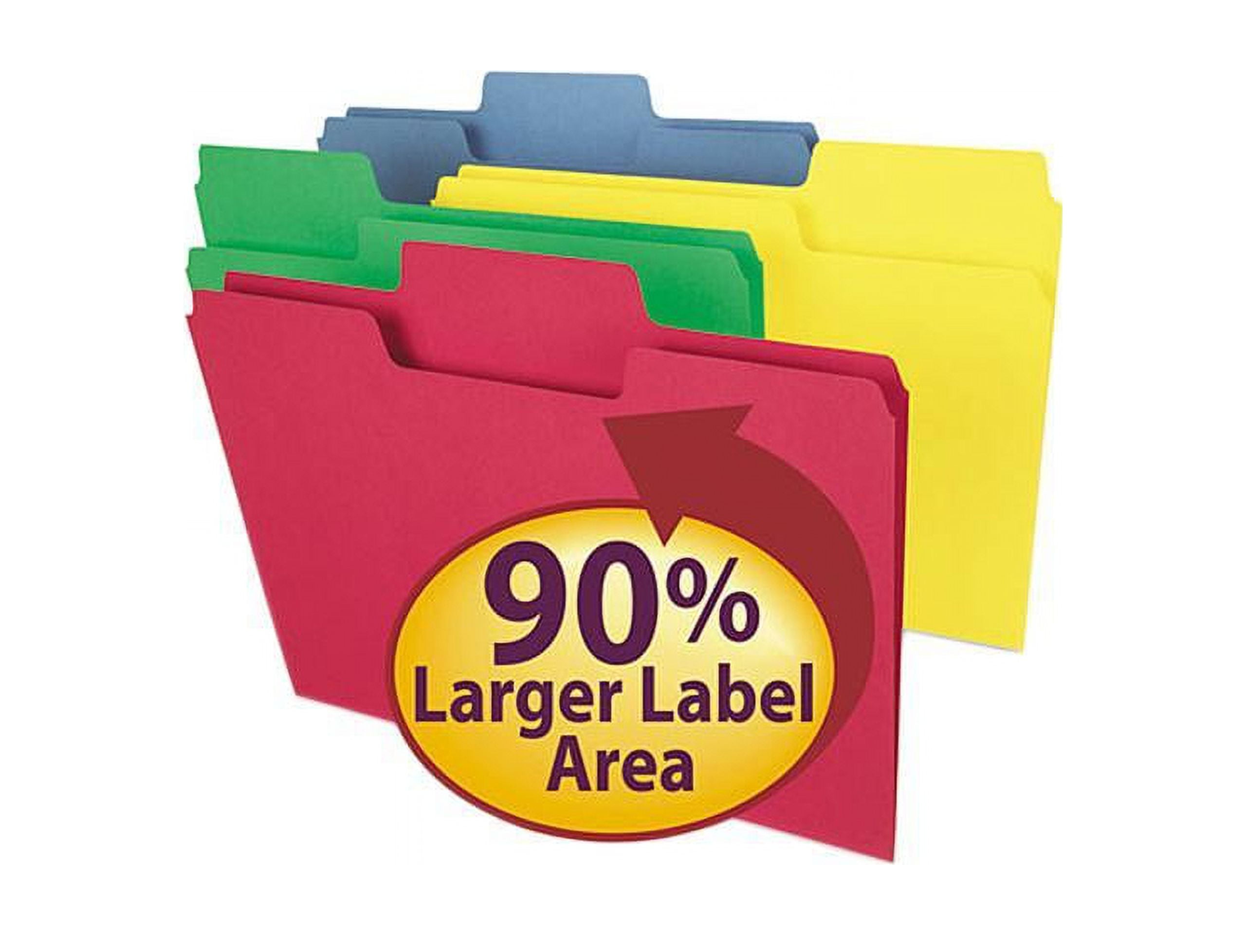 Smead SuperTab Top Tab Colored File Folders, 1/3 Cut, Letter Size ...