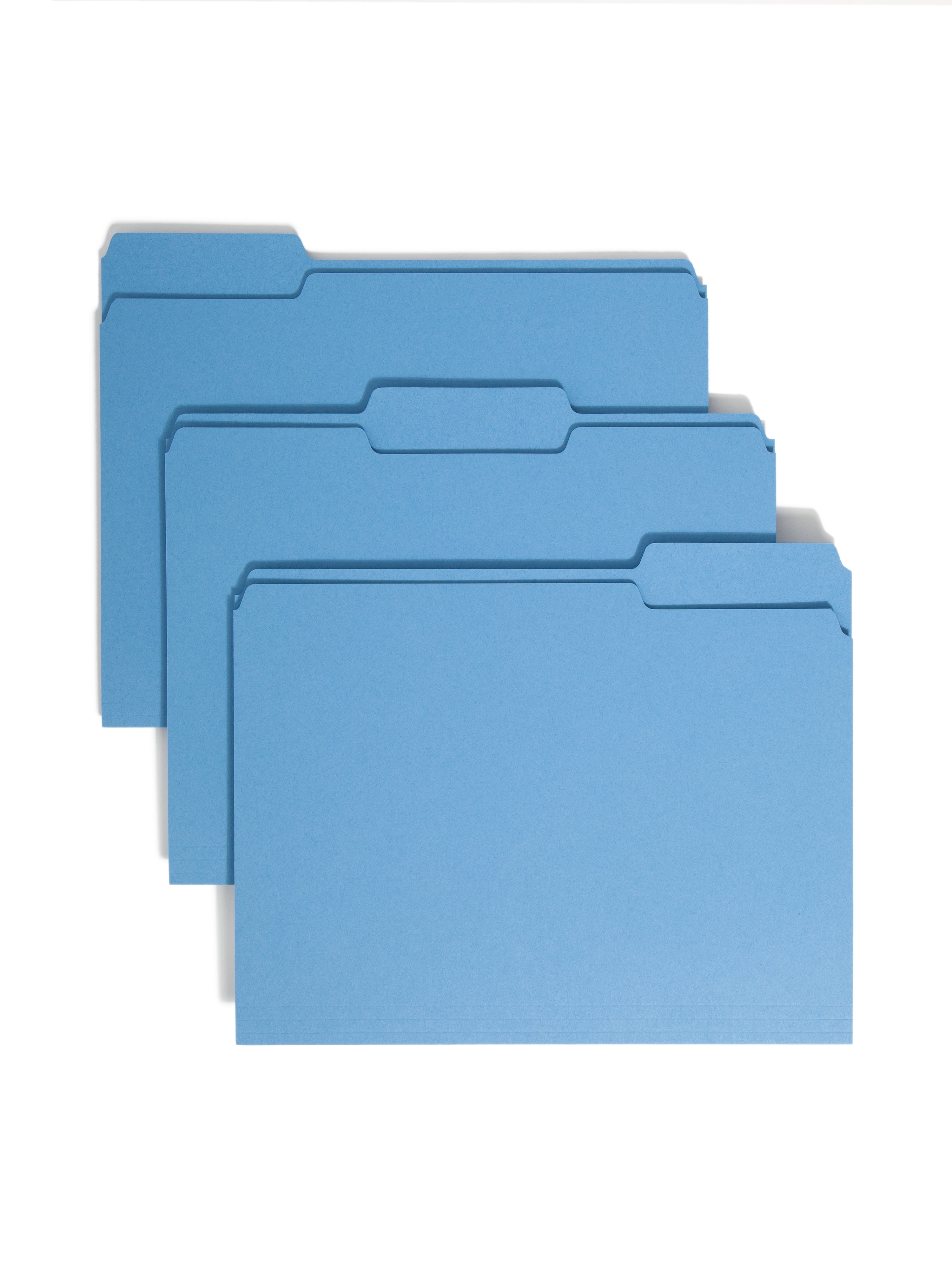 Smead 12043 File Folders, 1/3 Cut Top Tab, Letter, Blue, 100/Box ...