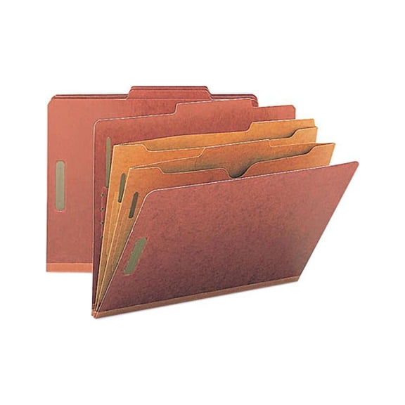 Smead Pressboard Folder,6 Section,Red,PK10 14082 - Walmart.com