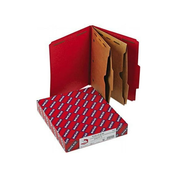 Smead Pressboard Folder,6 Section,Red,PK10 14082 - Walmart.com