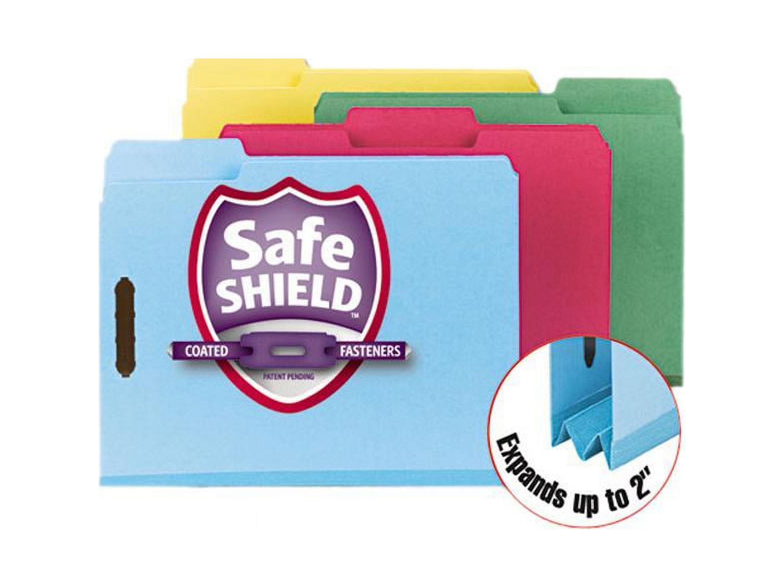 Smead 14937 Colored Pressboard Fastener Folders, Letter, 1/3 Cut, Blue ...