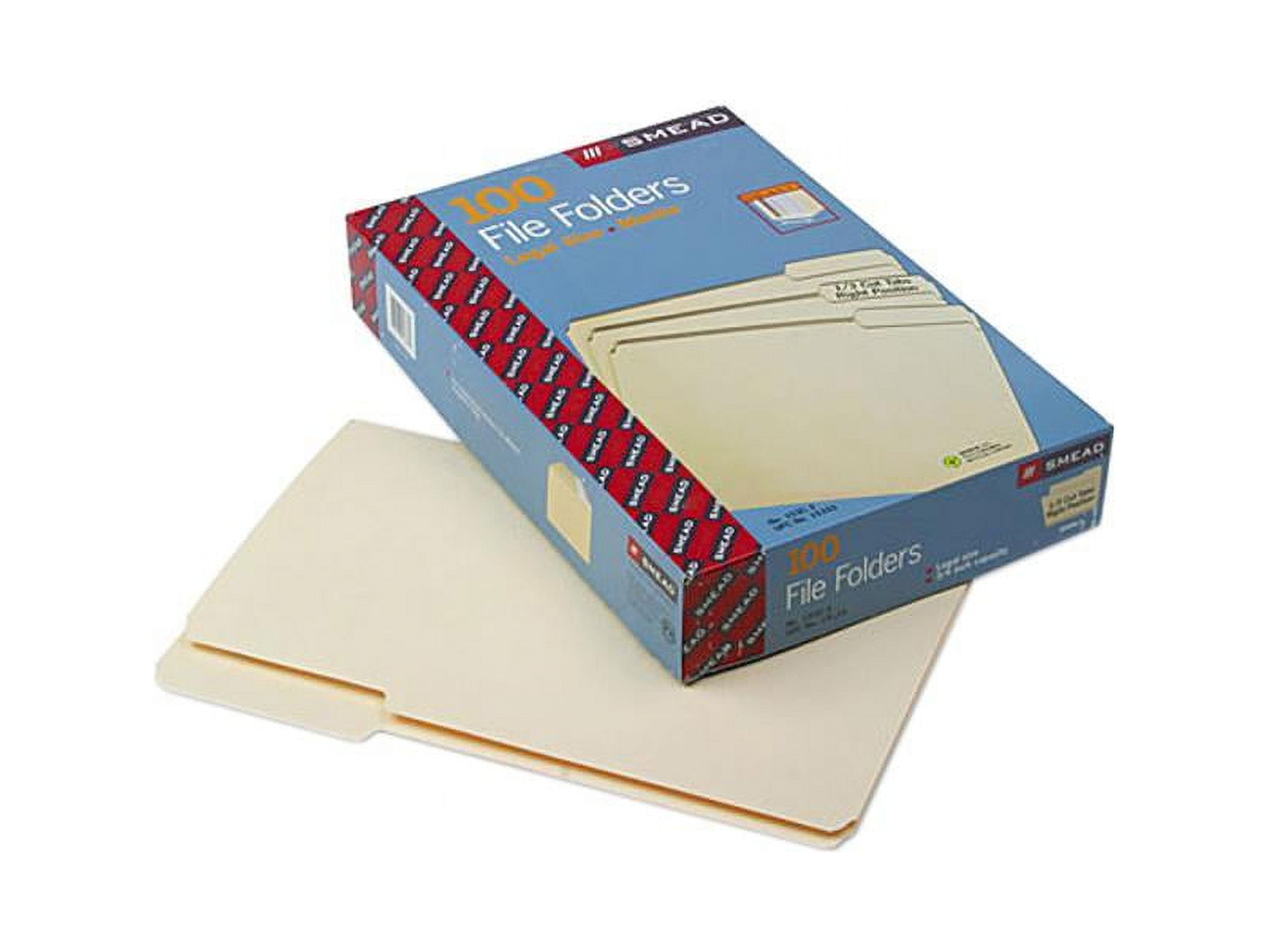 Smead 15333 File Folders, 1/3 Cut Third Position, One-Ply Top Tab ...