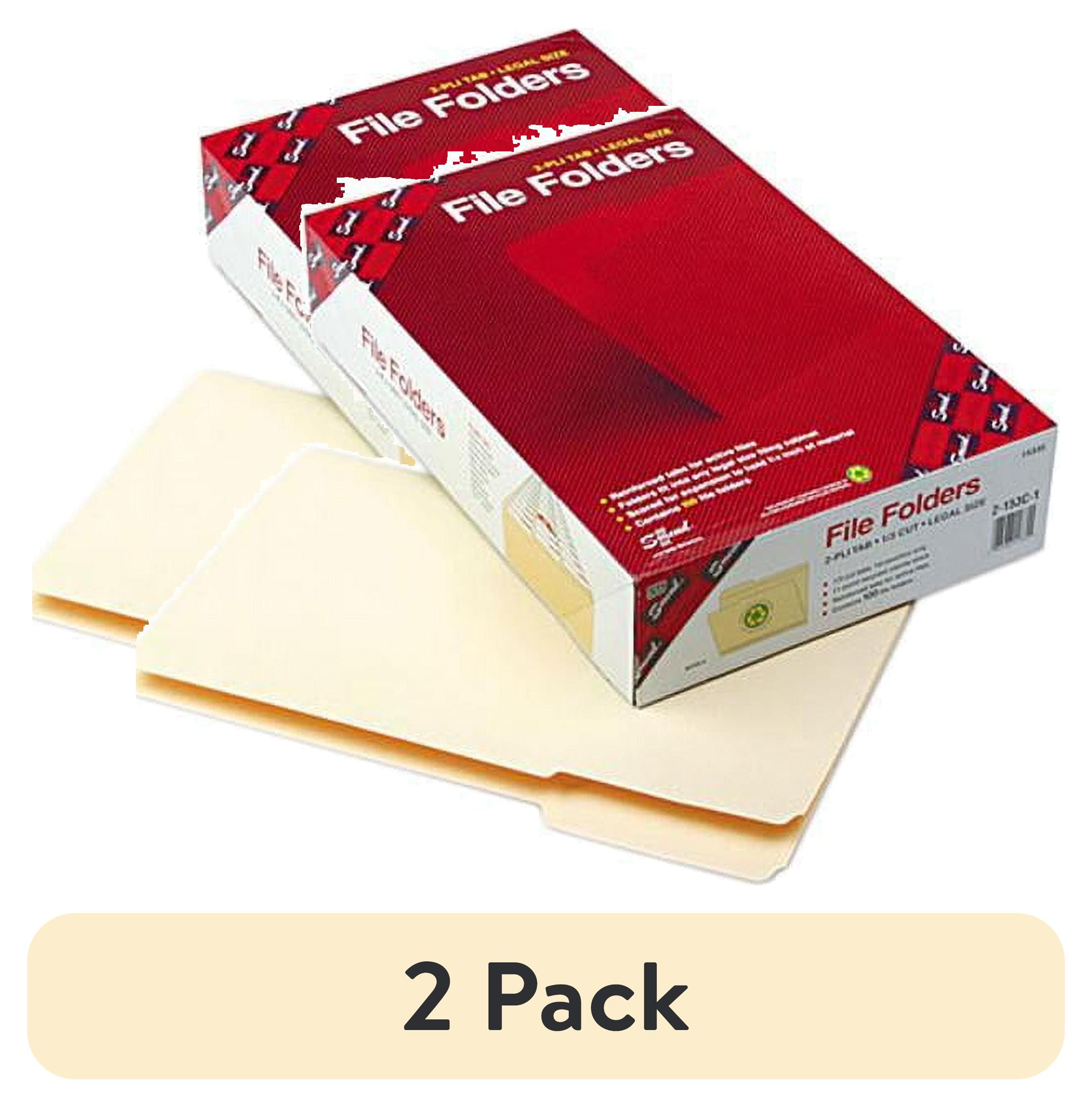 (2 pack) Smead 15335 File Folder, 1/3 Cut First Position, Reinforced ...