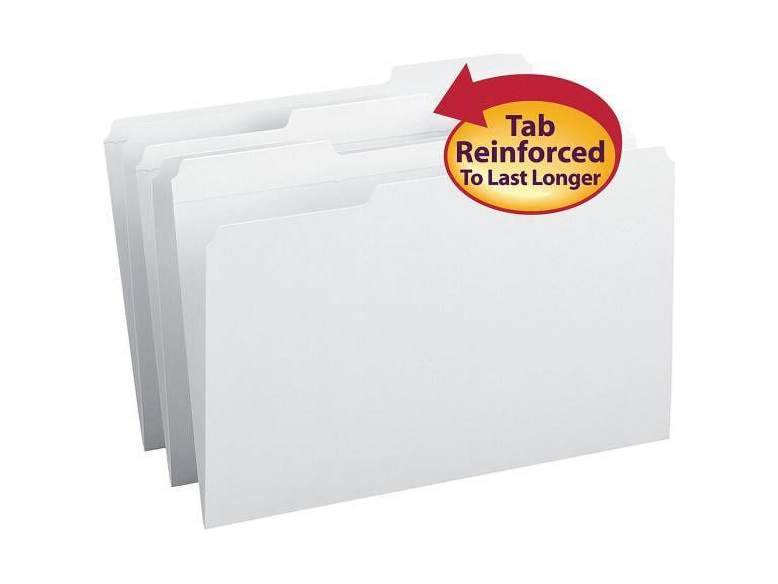 Smead 17834 File Folders, 1/3 Cut, Reinforced Top Tab, Legal, White ...