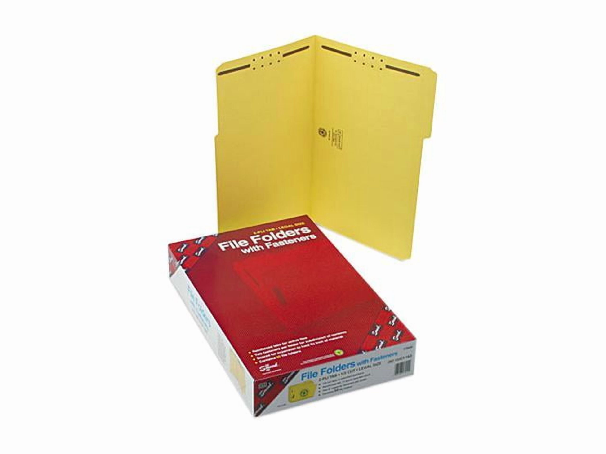 Smead Reinforced File Folders, Two Fasteners, 1/3 Cut Assorted, Top Tab ...