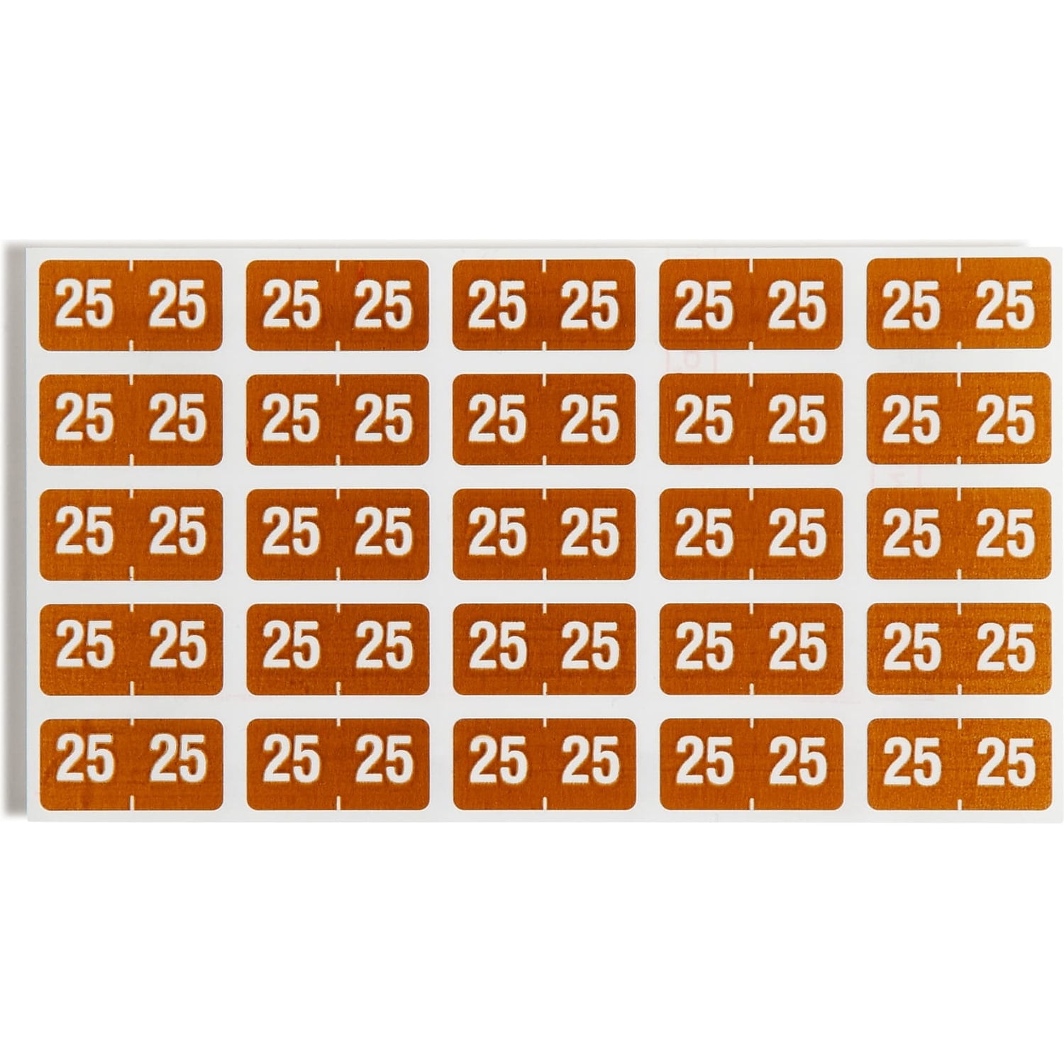 Smead "25" ETS Color-Coded Labels 1" x 0.5" Brown 25 Labels/Sheet 10 ...