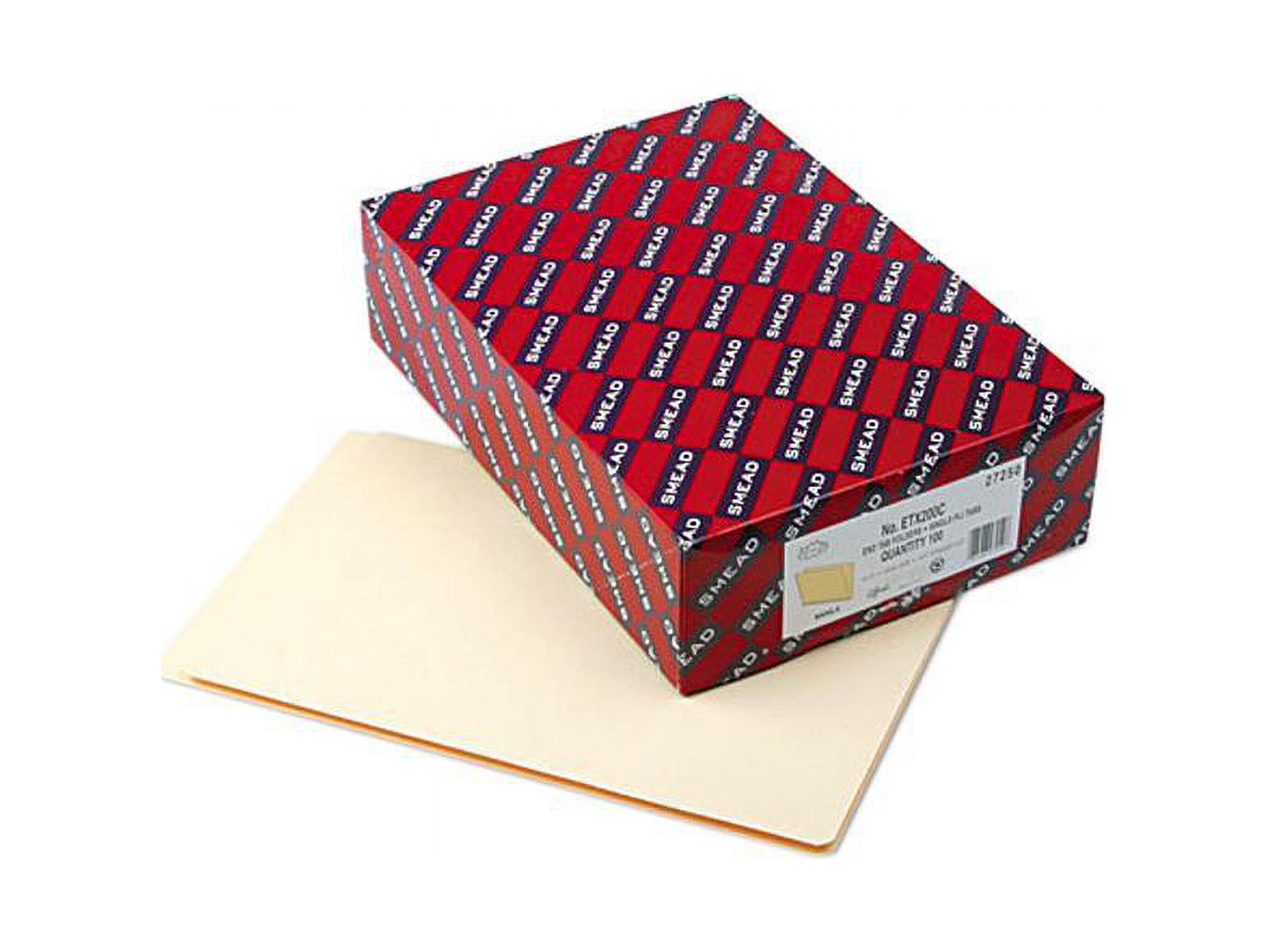 Smead 27250 Folders, Straight Cut, Single-Ply Extended End Tab, Legal ...