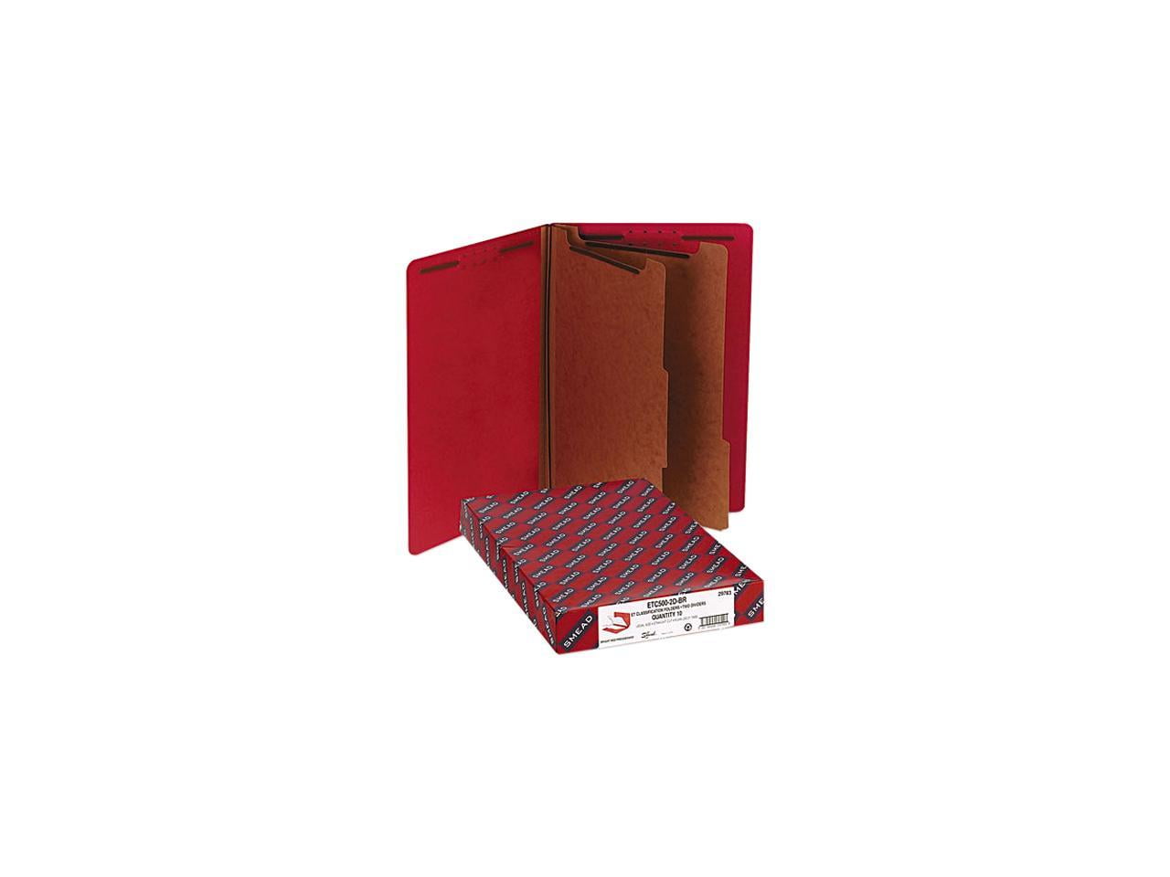 Smead Pressboard End Tab File Folders, Legal, Six-Section, Bright Red ...