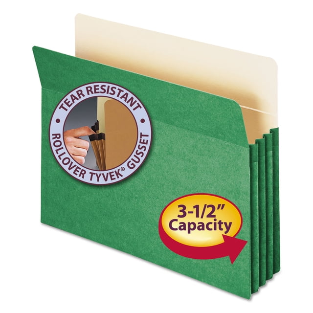 Smead Colored File Pockets ,POCKET,FILE,LTR,3.5EXP,GN - Walmart.com