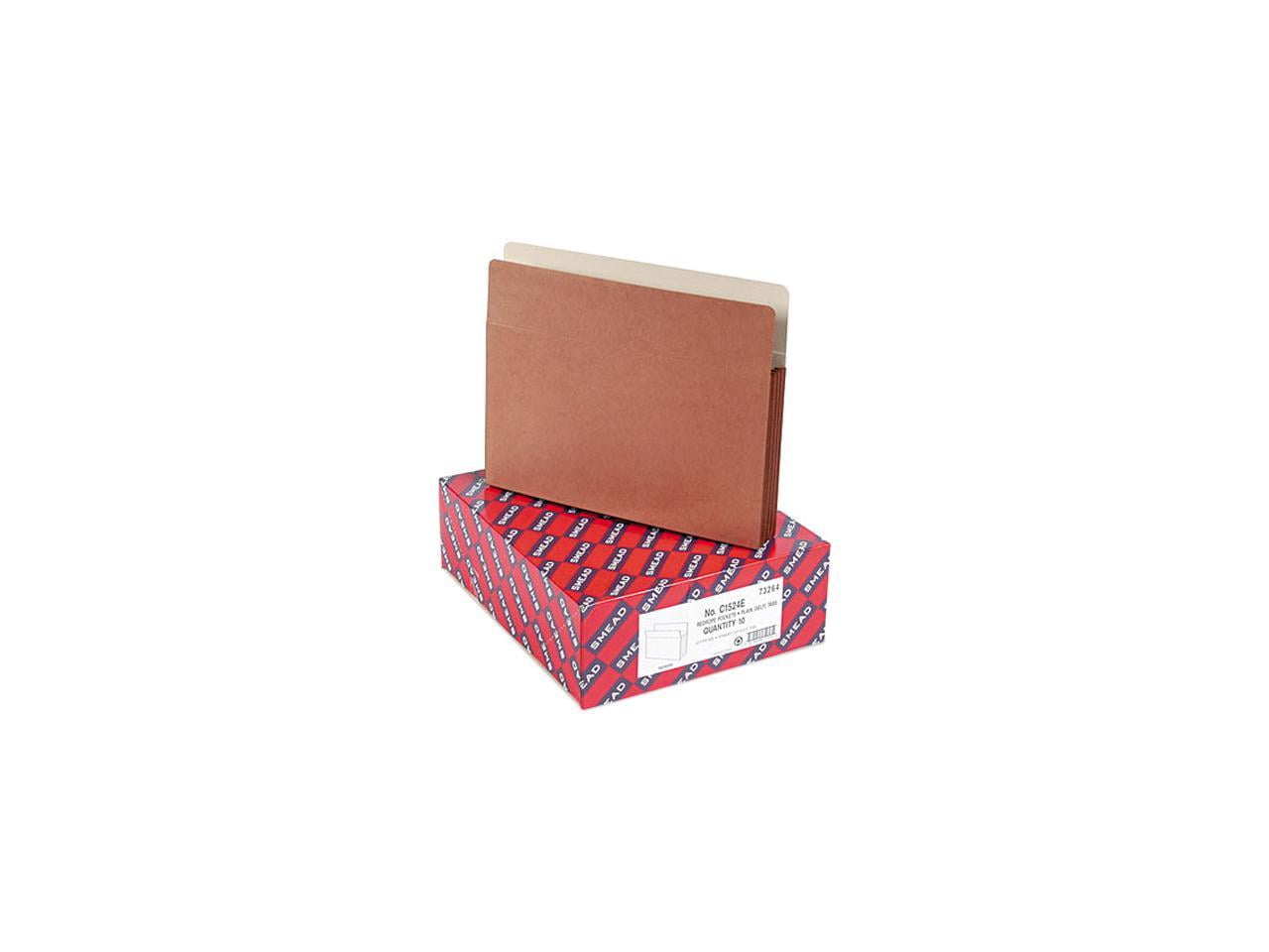 3 1/2" Exp File Pocket, Straight Tab, Letter, Manila/Redrope, 10/Bx ...