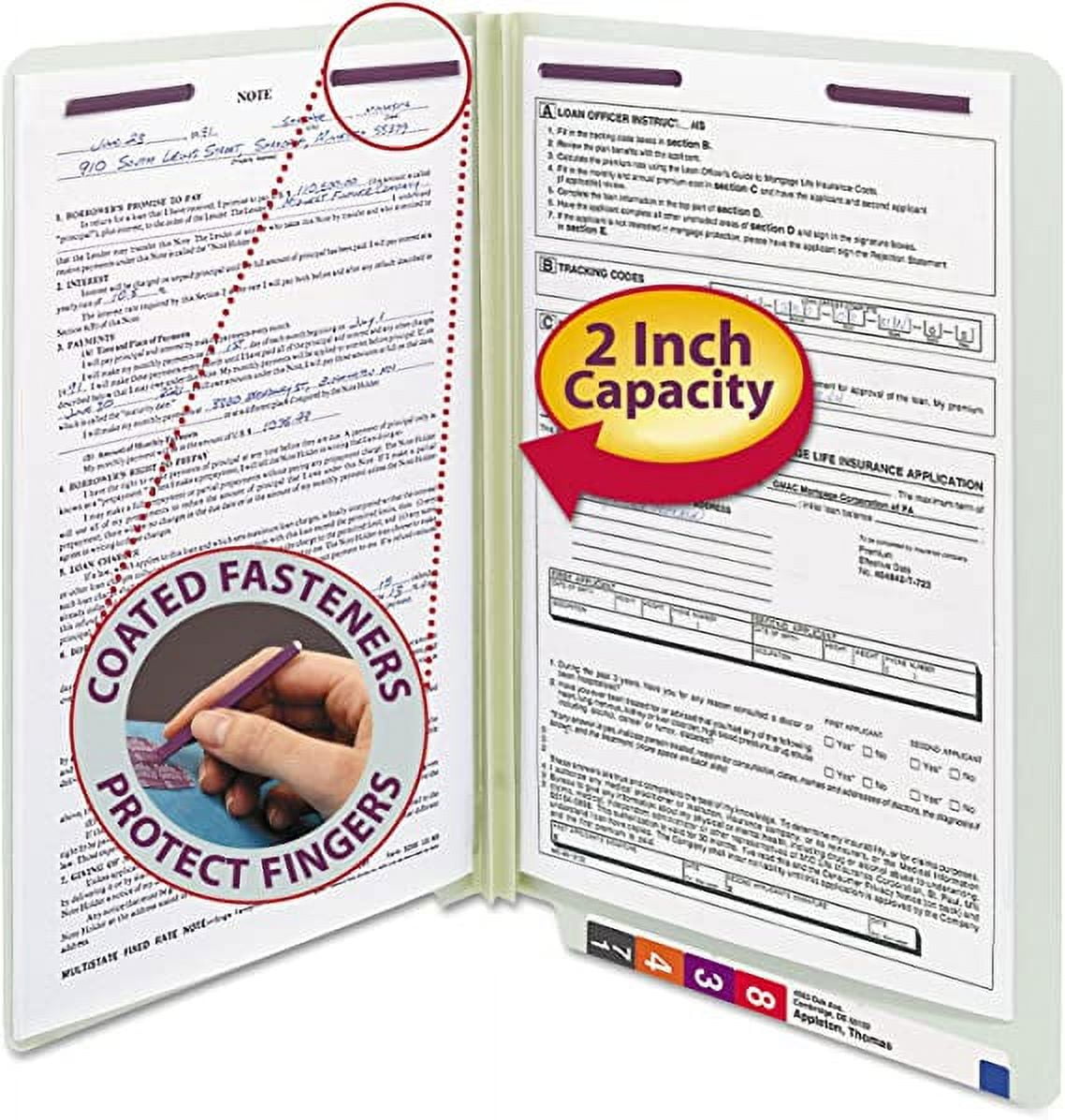 Smead 37715 Two Inch Expansion Folder, Two Fasteners, End Tab, Legal ... Smead 37715 Two Inch Expansion Folder, Two Fasteners, End Tab, Legal ...