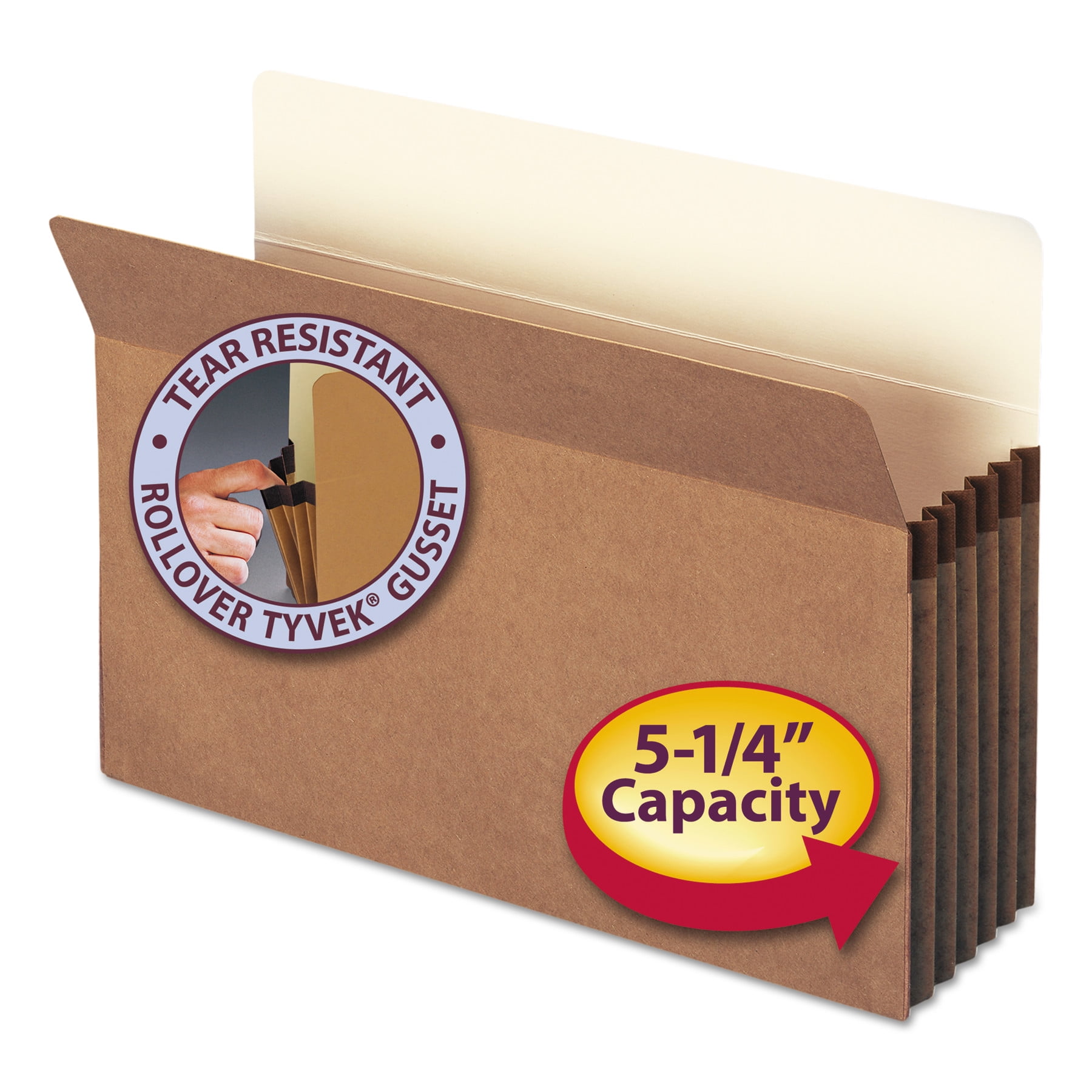 Smead Heavy Duty Manila Folders, 5 1/4" Exp File Pocket, Legal, Redrope ...