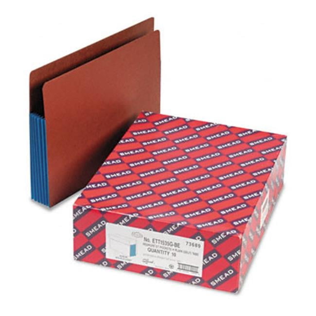 Smead 5 1/4 in Expansion File Pockets with Tyvek Straight Letter Blue ...