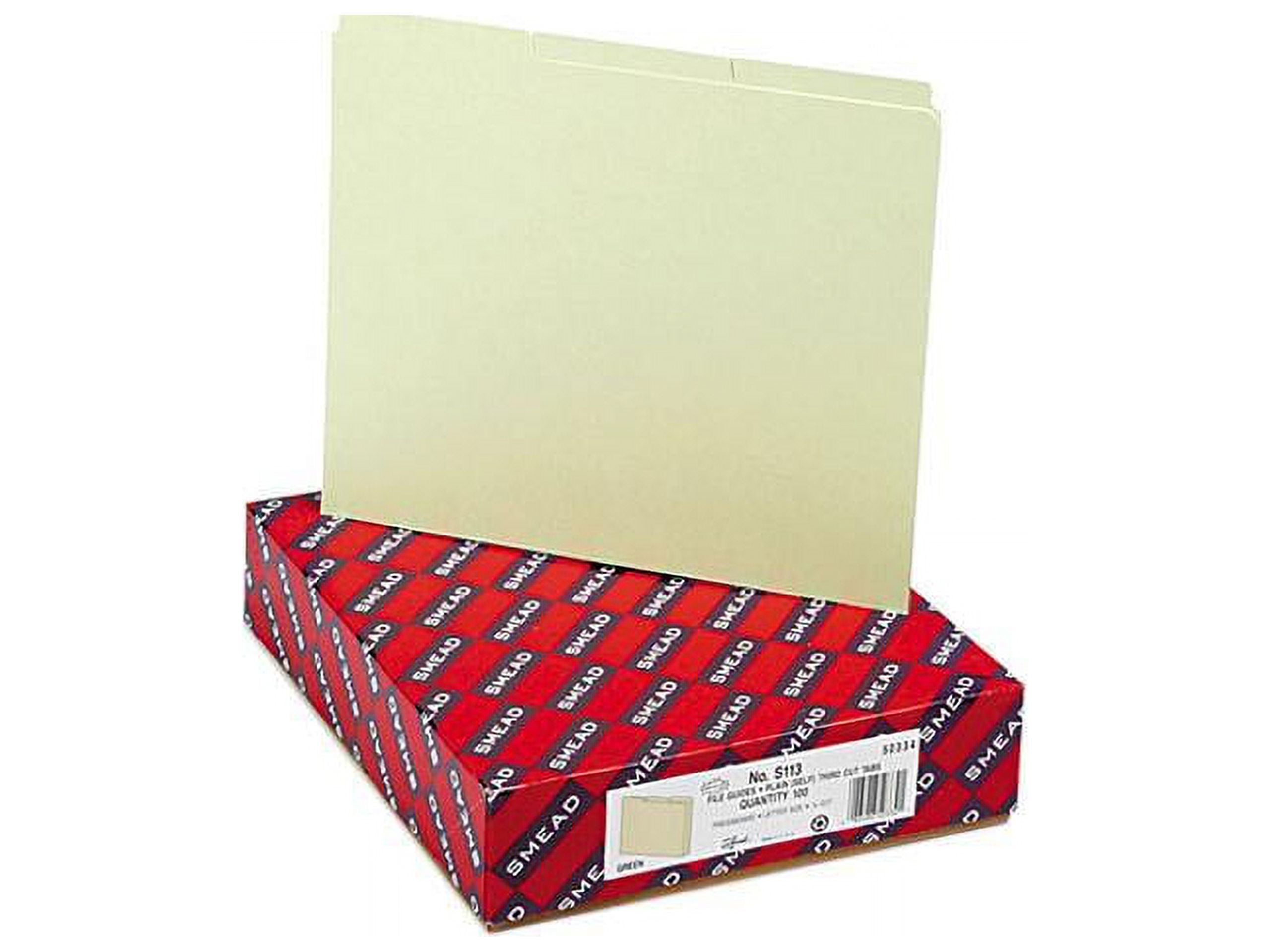 Free Shipping! Smead 50334 Green Recycled Tab File Guides, Blank, 1/3 ...