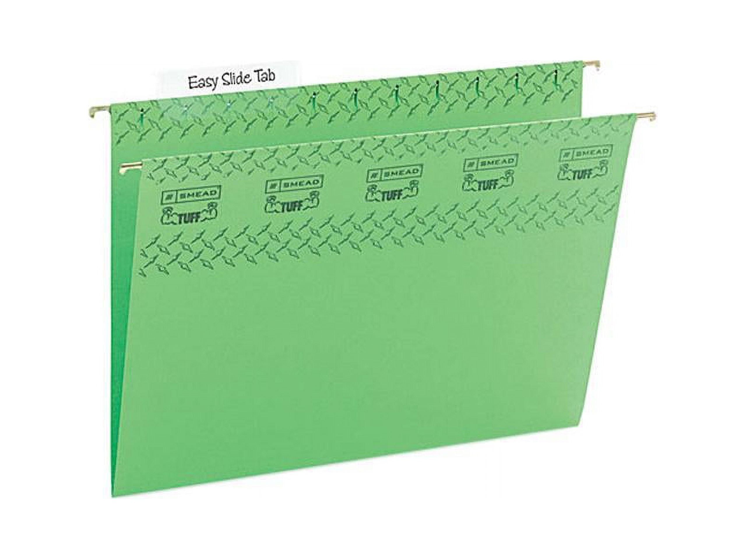 Smead 64042 Tuff Hanging Folder w/Easy Slide Tab, Letter, Green, 18 ...