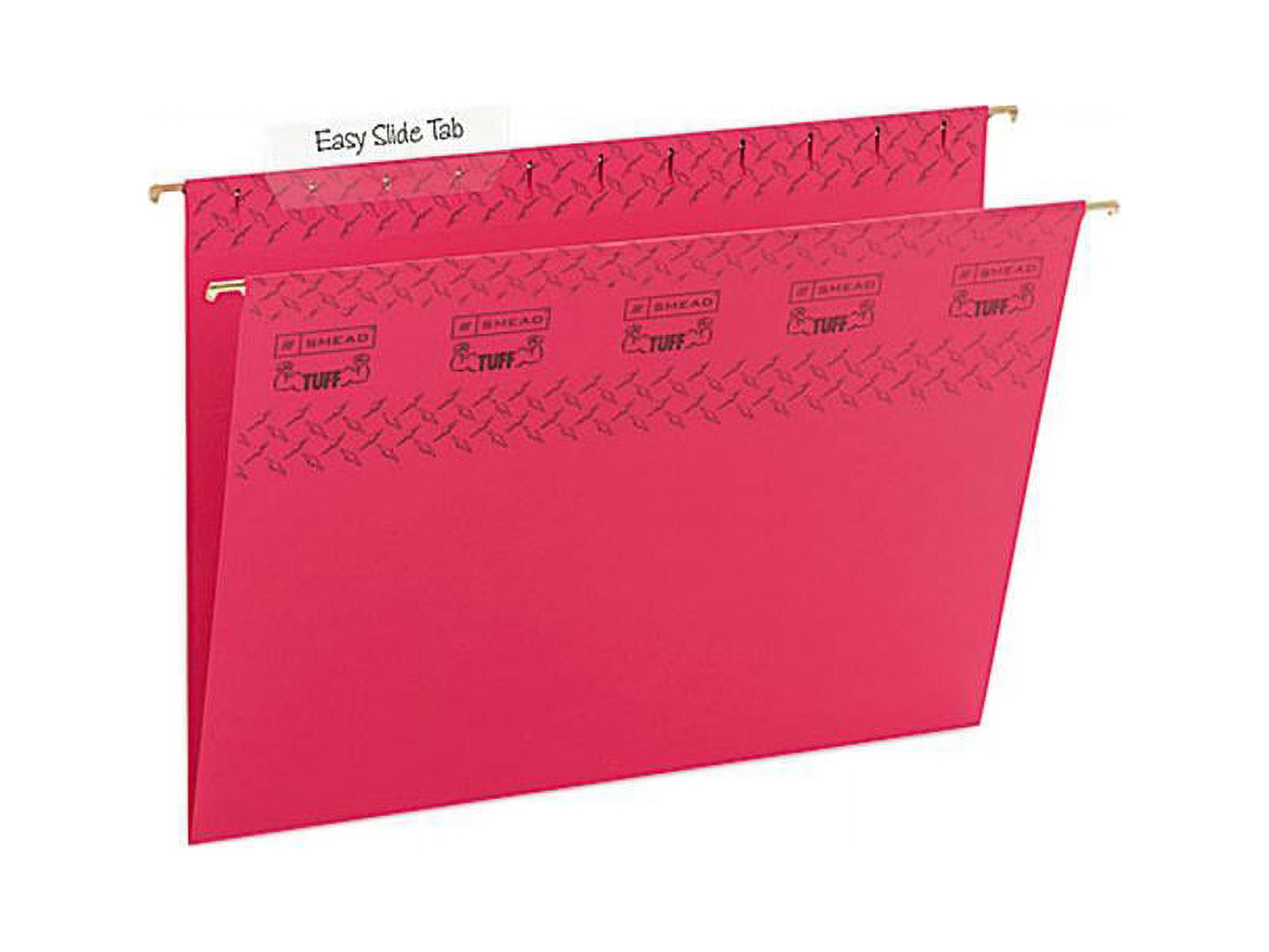 Smead TUFF Hanging Folders Letter Size 1/3-Cut Tabs Red 18/Box 64043 ...