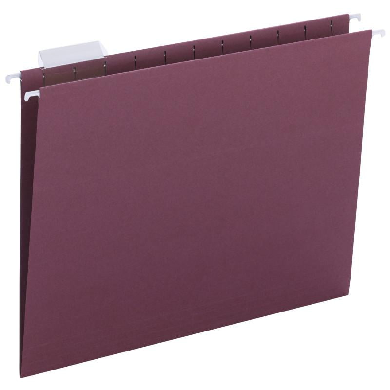 Smead Colored Hanging File Folders 1/5 Cut Tabs Letter Maroon 25/Box ...