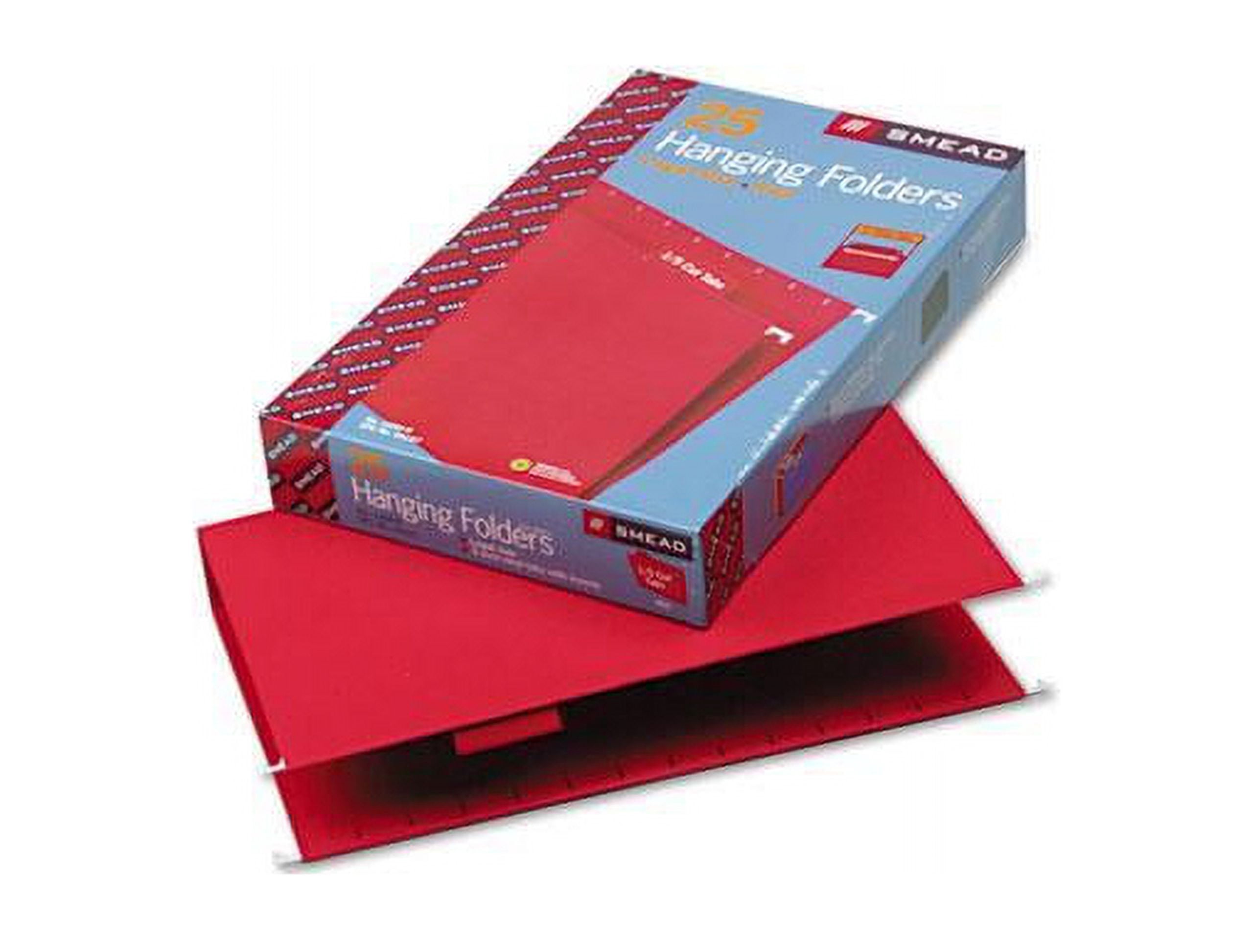 Smead 64167 Hanging File Folders, 1/5 Tab, 11 Point Stock, Legal, Red ...