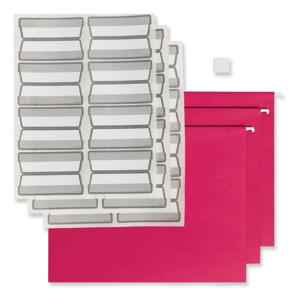 Smead 64197 1/3-Cut Colored Hanging File Folders with ProTab Kit - Red ...
