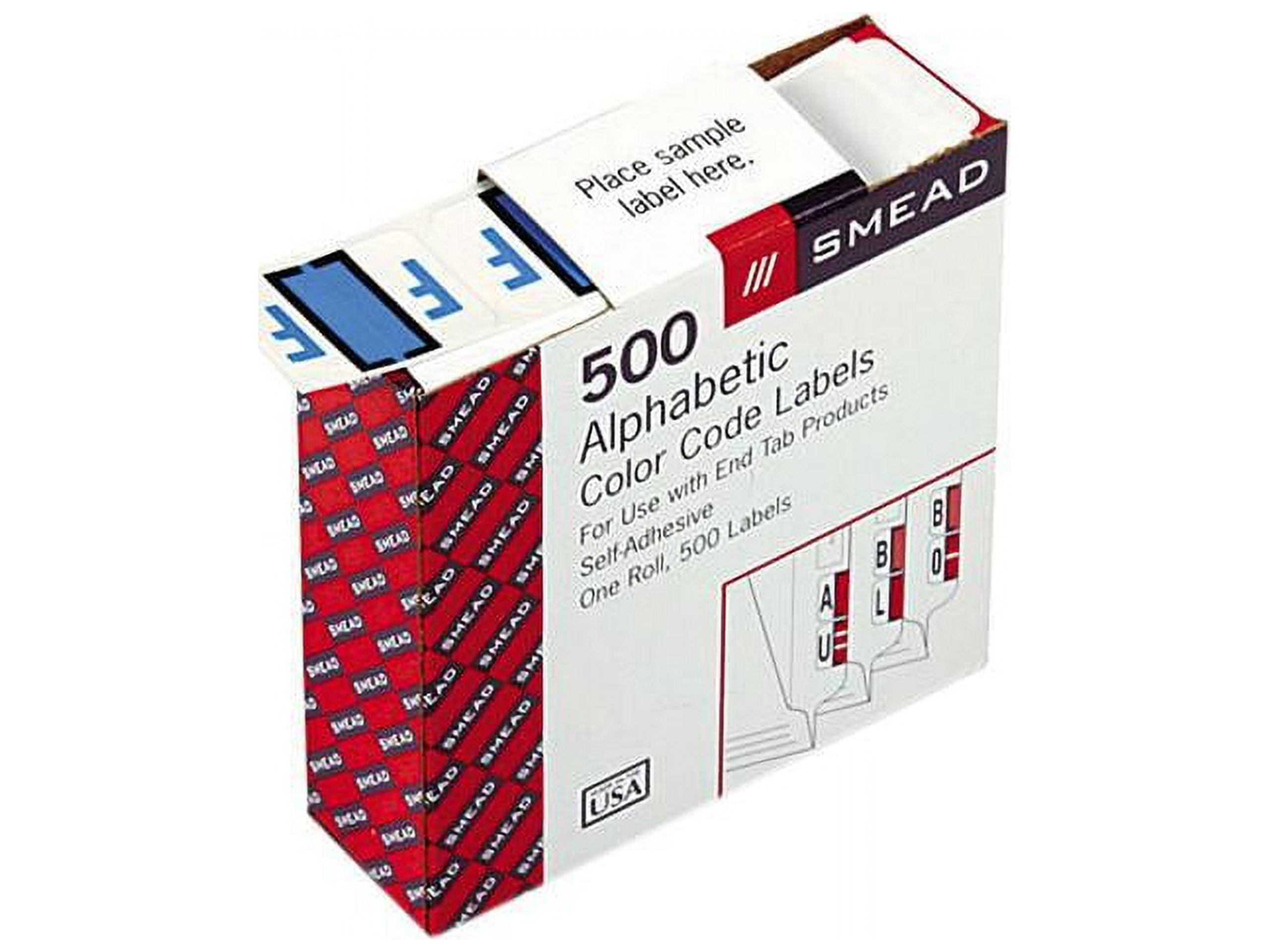 Smead 67076 A-Z Color-Coded Bar-Style End Tab Labels, Letter F, Blue ...