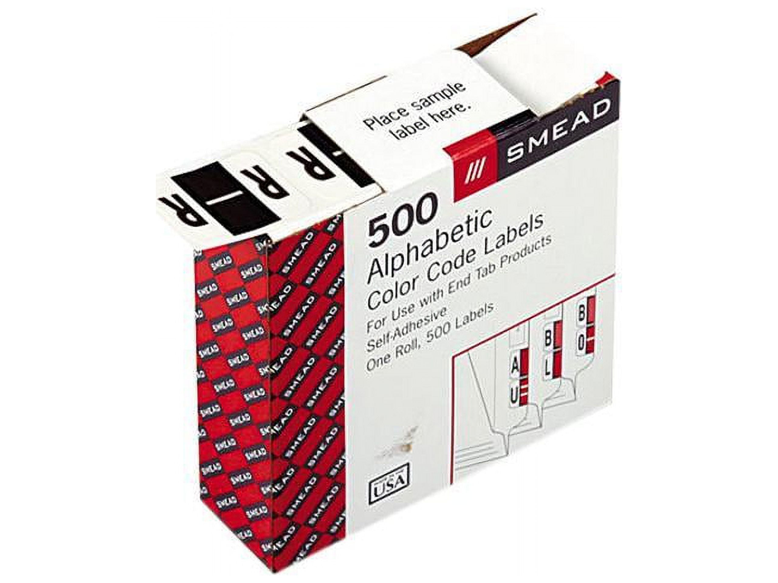 Smead 67088 Brown A-Z Color-Coded Bar-Style End Tab Labels, Letter R ...