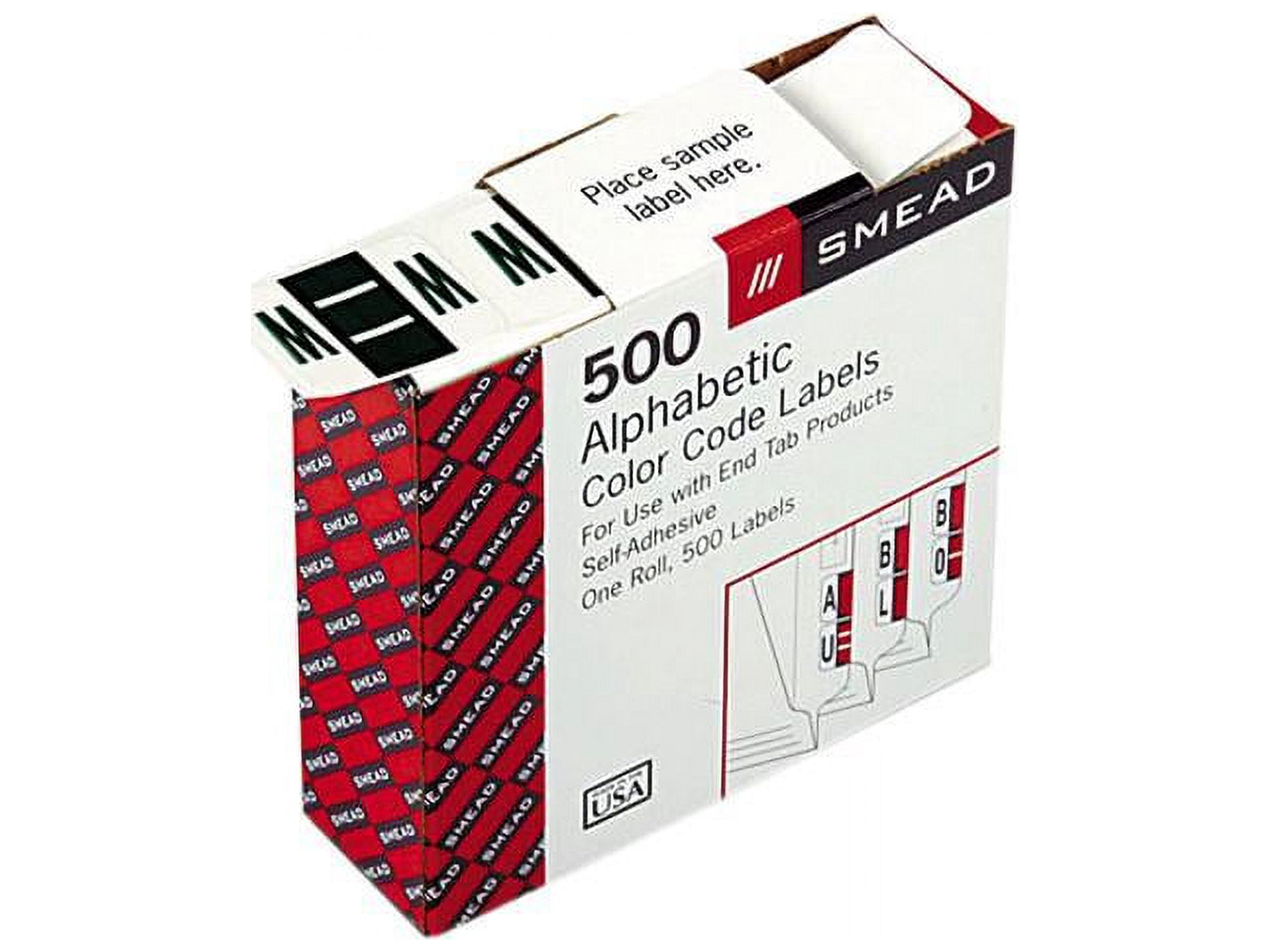 Smead 67093 A-Z Color-Coded Bar-Style End Tab Labels, Letter W, Dark ...