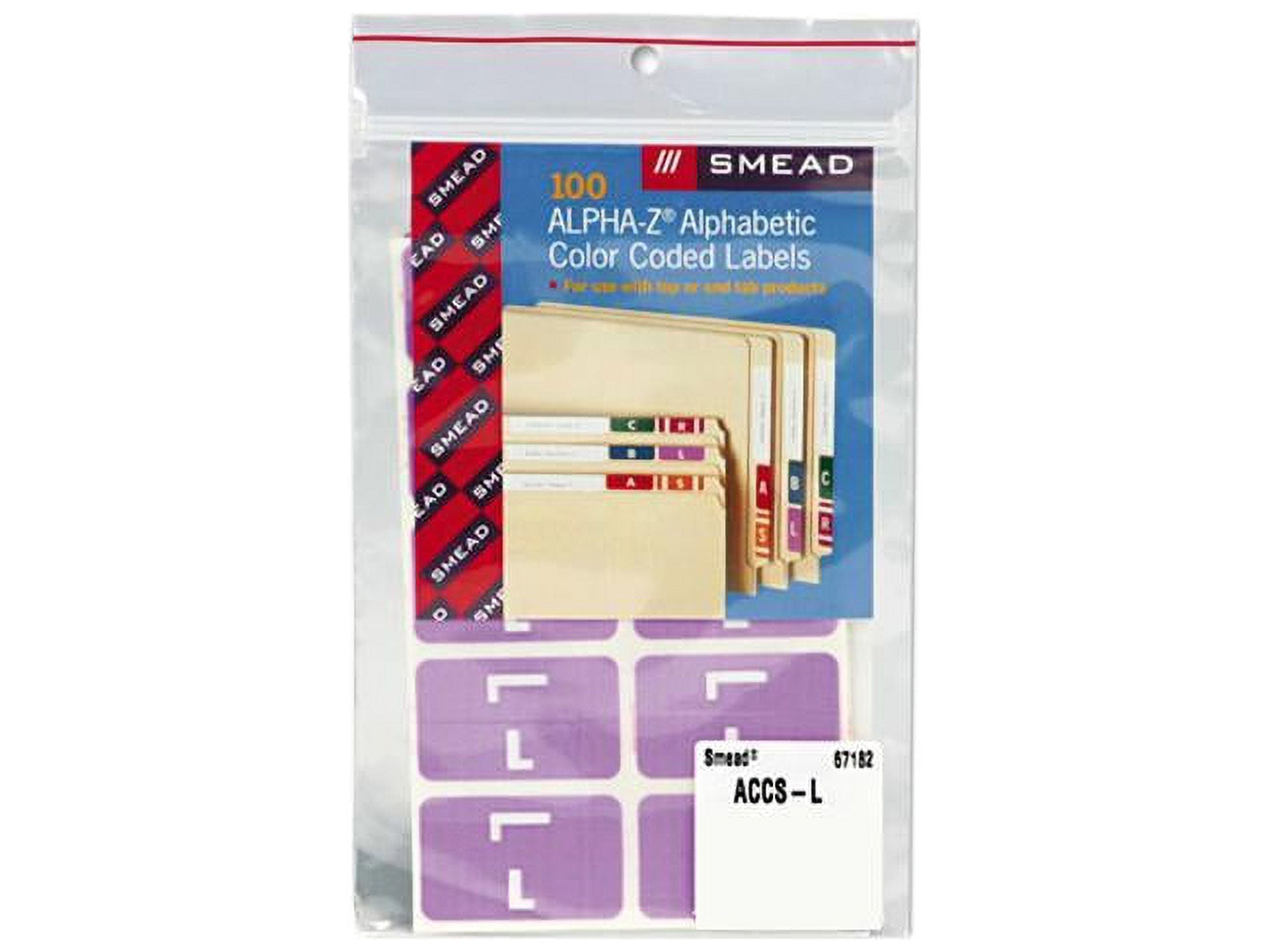 Smead 67182 Alpha-Z Color-Coded Second Letter Labels, Letter L ...