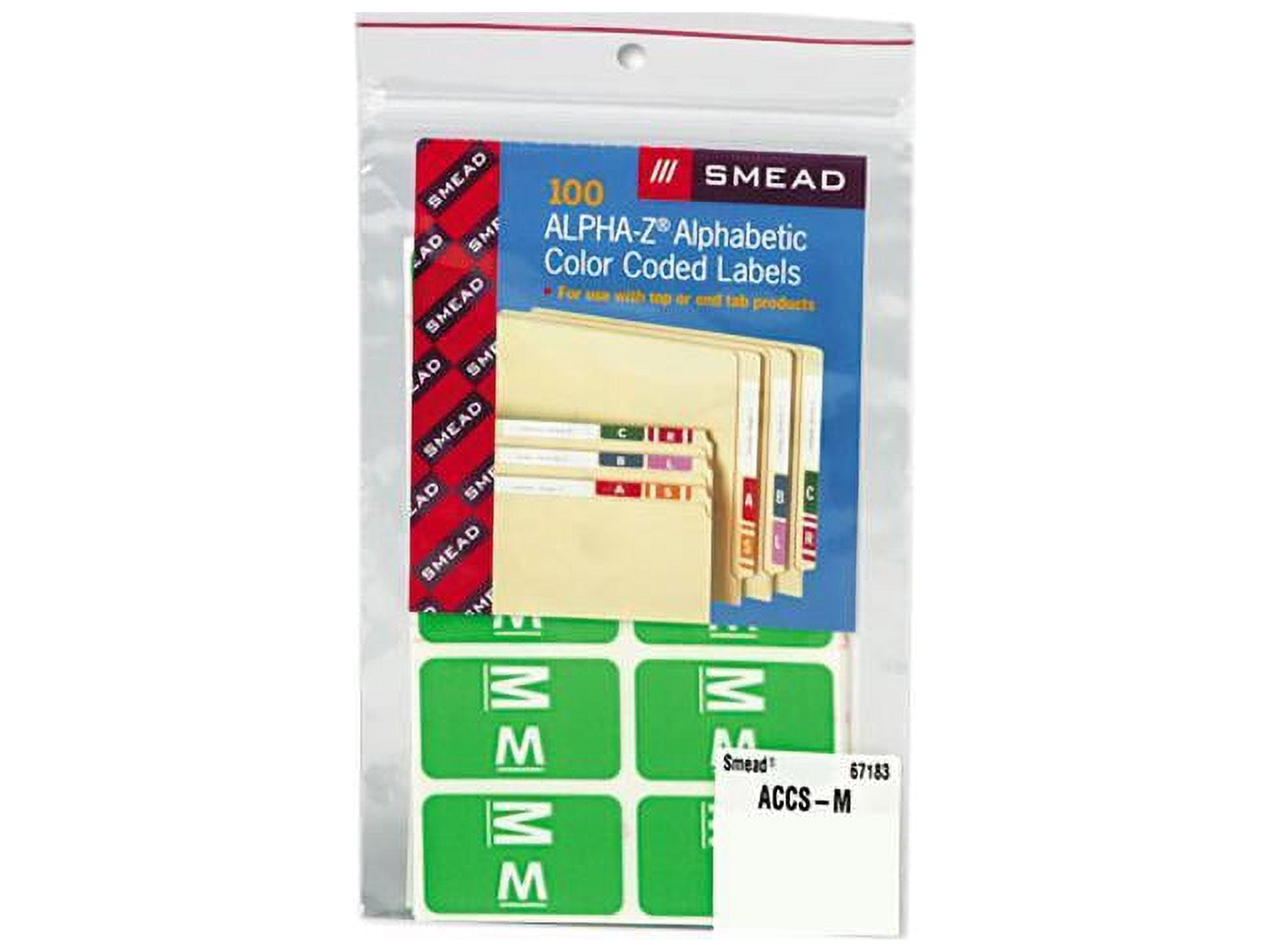 Smead 67183 Alpha-Z Color-Coded Second Letter Labels, Letter M, Light ...