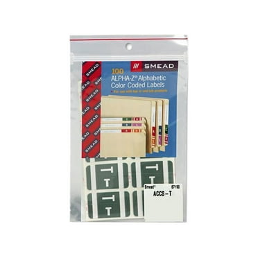Smead 67087 A-Z Color-Coded Bar-Style End Tab Labels, Letter Q ...