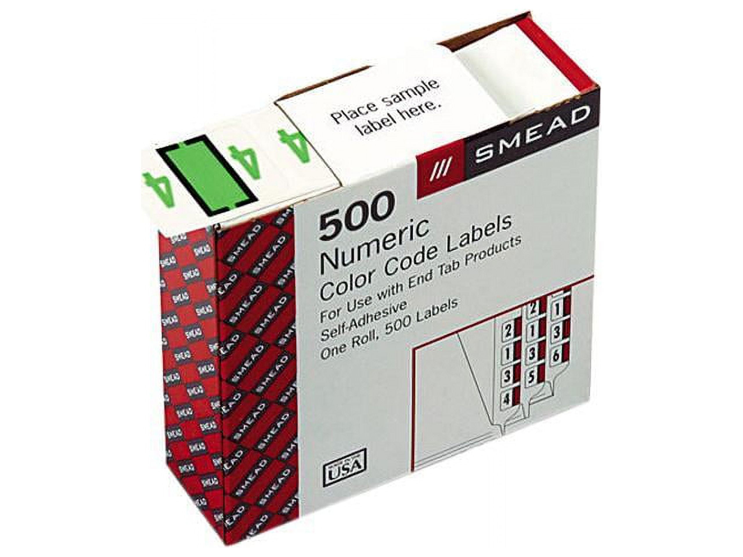 Smead 67374 Single Digit End Tab Labels, Number 4, Light Green-on-White ...
