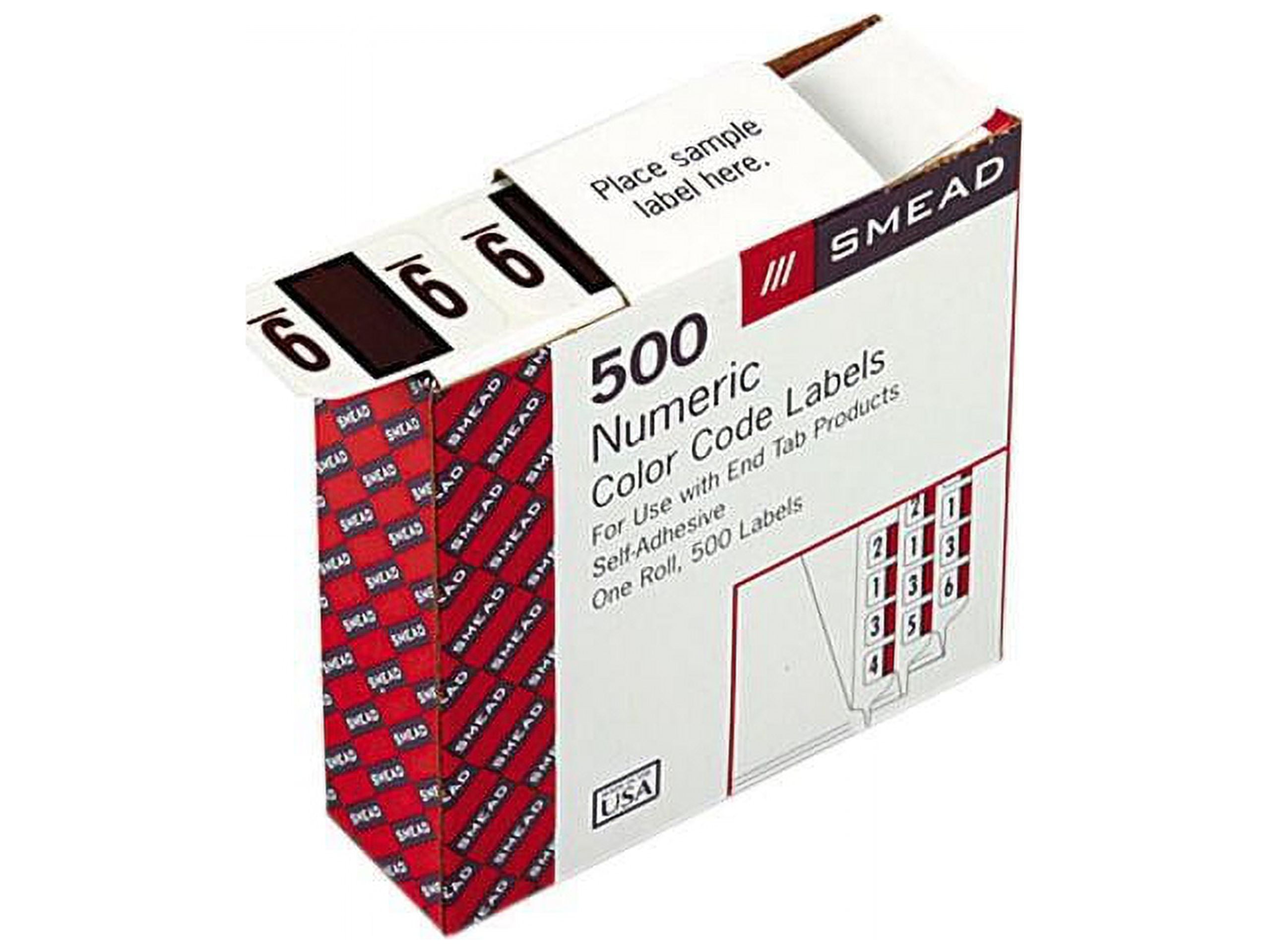 Smead 67379 Single Digit End Tab Labels, Number 9, Brown-on-White, 500 ...