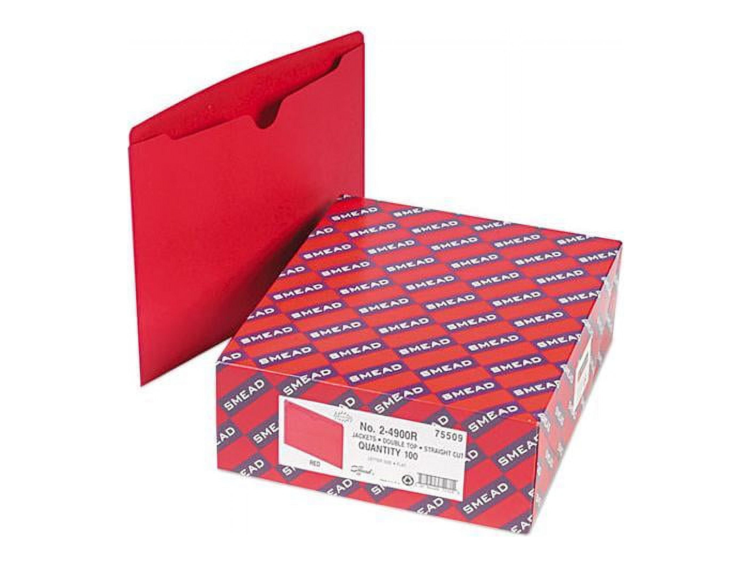 Smead File Jacket,Top Tab,Red,PK100 75509 - Walmart.com