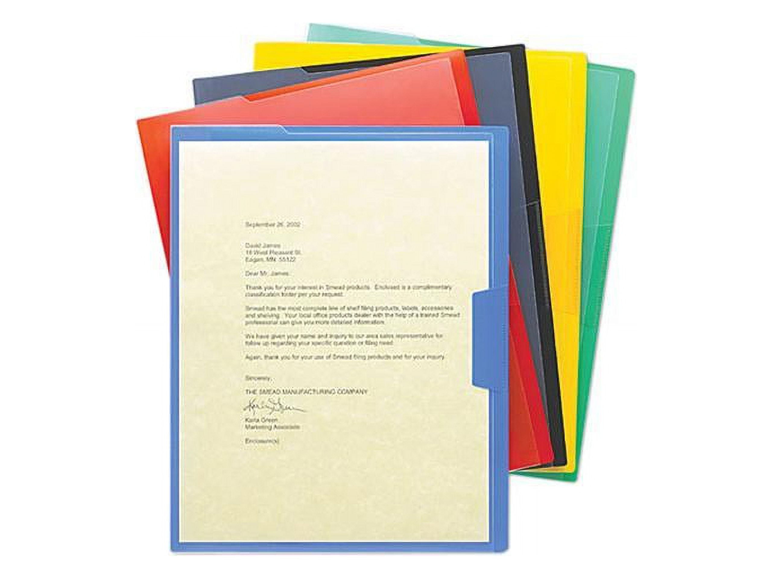 Smead 85740 Clear-Front Project Jackets, Letter, Poly, Black/Blue/Green ...