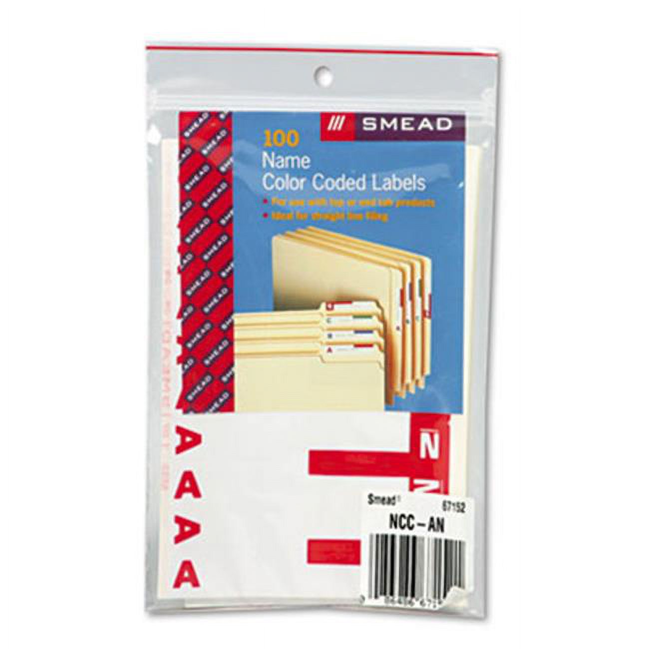 Smead Alpha-Z Color-Coded First Letter Name Labels- A & N- Red- 100 ...