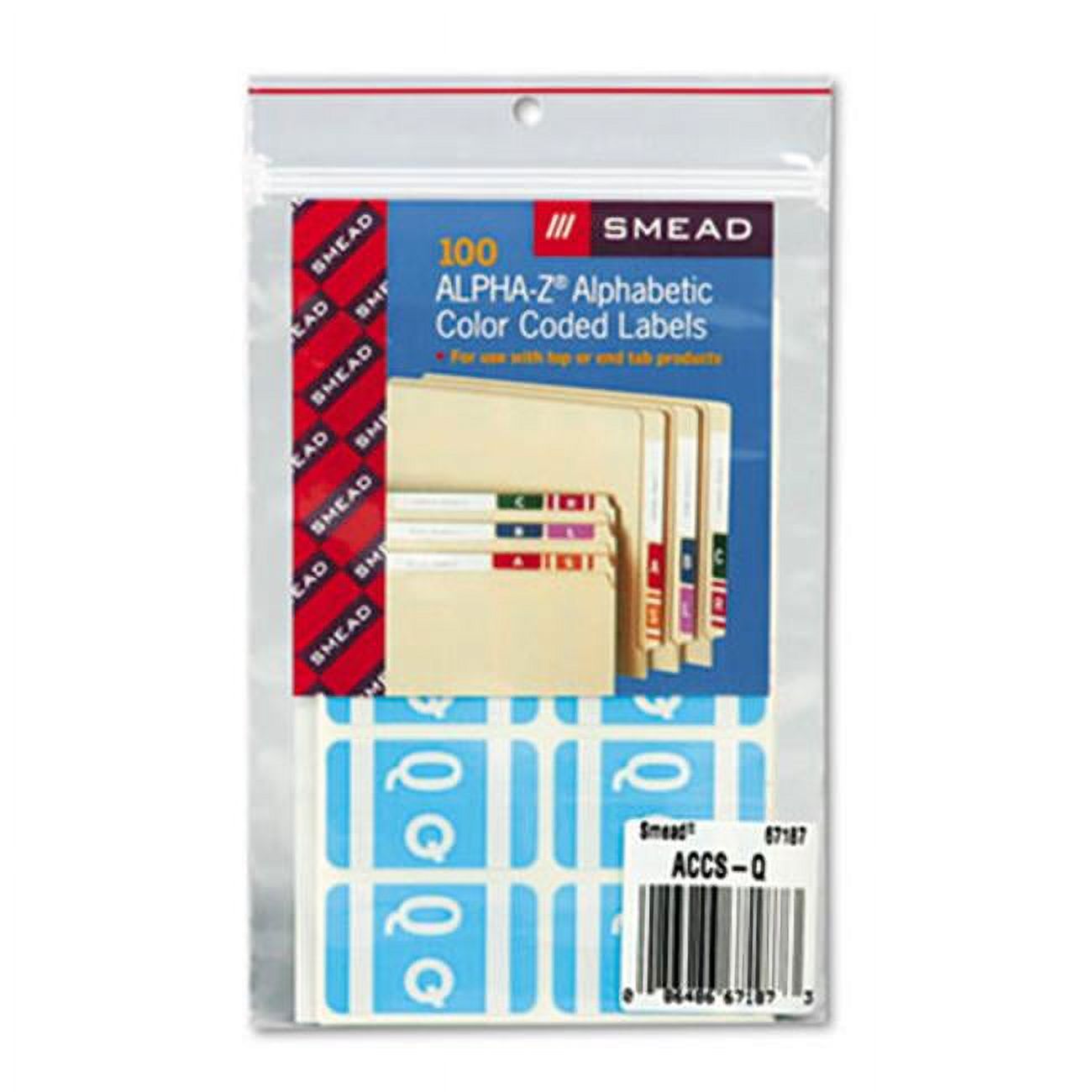 Smead Alpha-Z Color-Coded Second Letter Labels - Light Blue - Letter Q ...