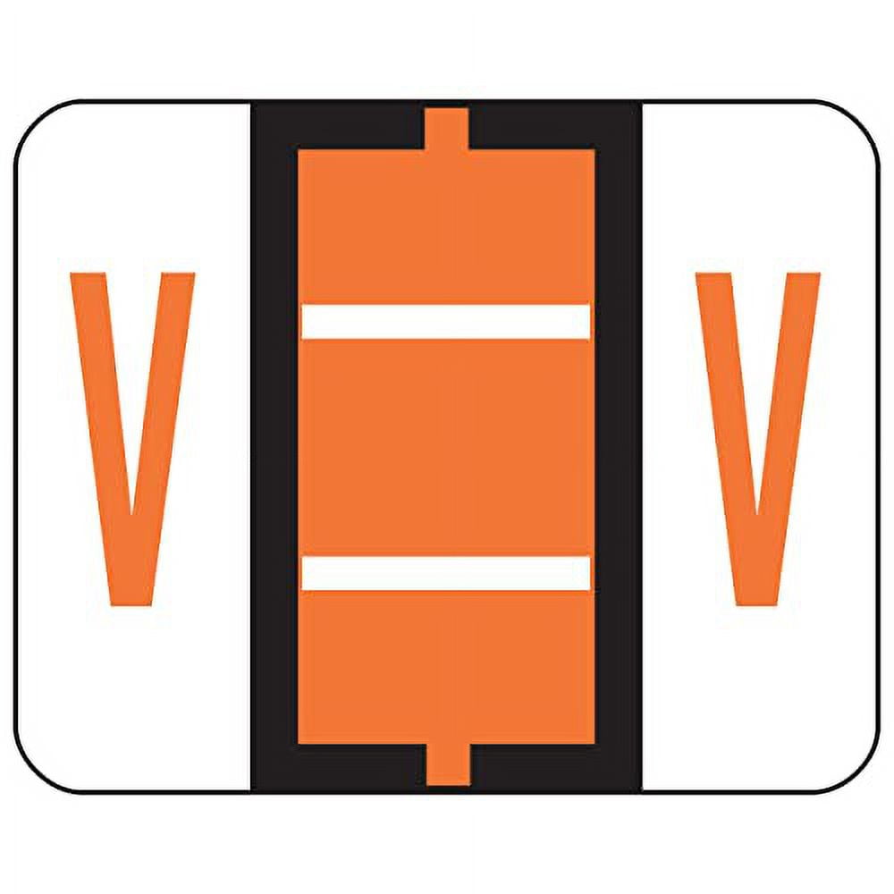 Smead BCCR Bar-Style Color-Coded Alphabetic Label, V, Label Roll, Dark ...