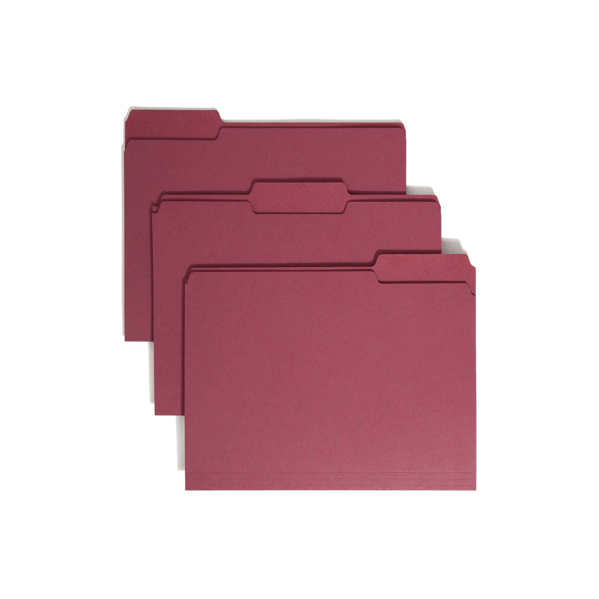 Smead 13093 Colored File Folders, 1/3 Cut Top Tab, Letter, Maroon, Bulk ...