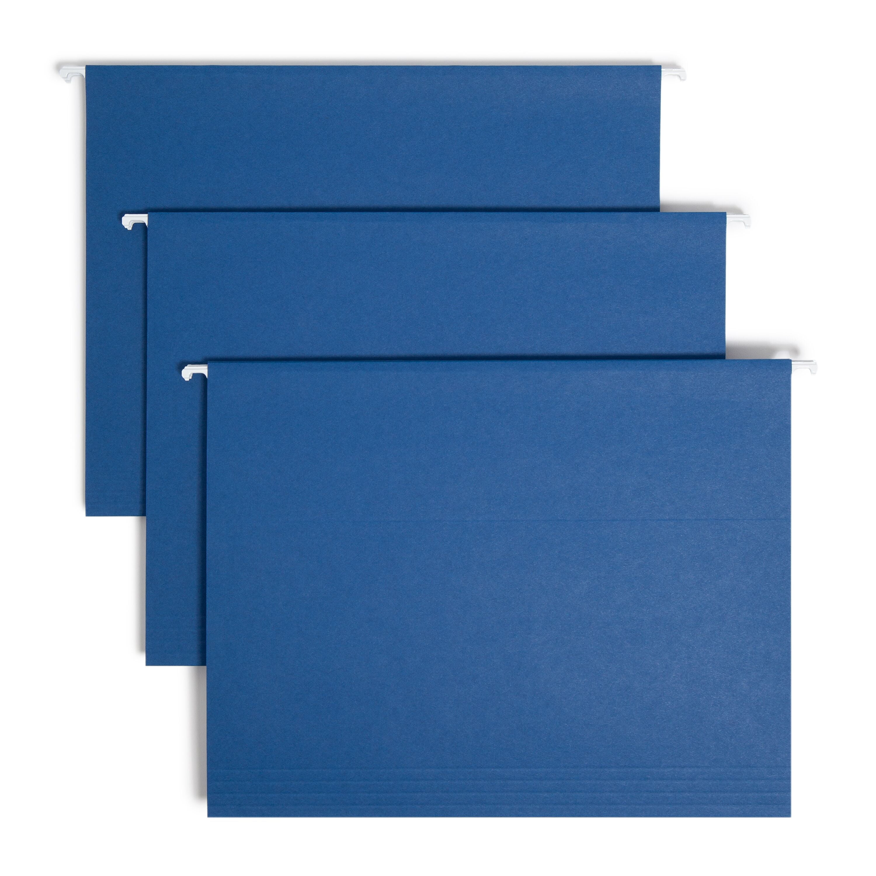 Smead Office Hanging File Folders, Navy Blue, Letter Size, 1/5 Cut Poly ...