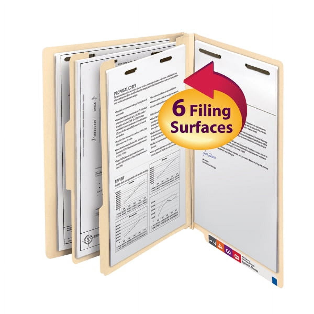 Smead End Tab Manila Classification Folders 10/BX Letter (26835 ...